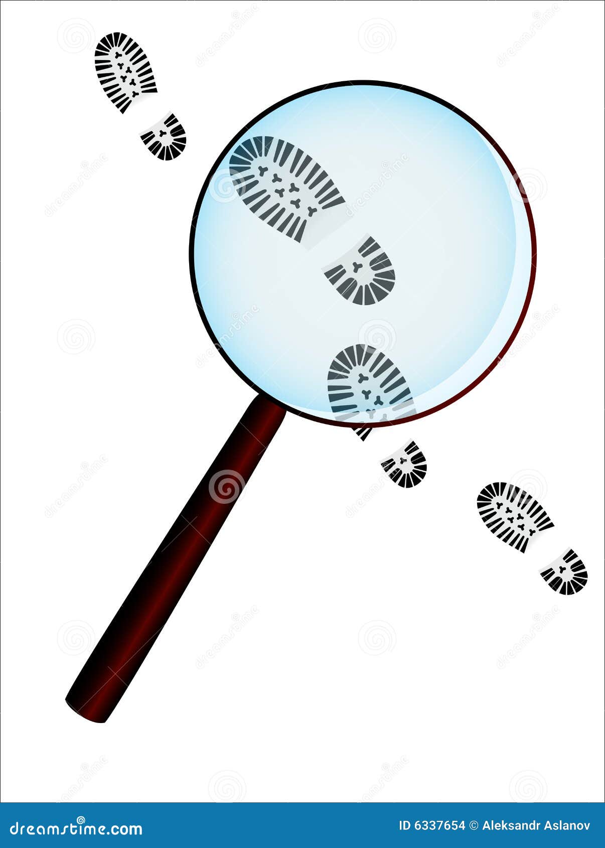 Trace In The Magnifying Glass. Concept Detective. Vector Symbol Stock ...