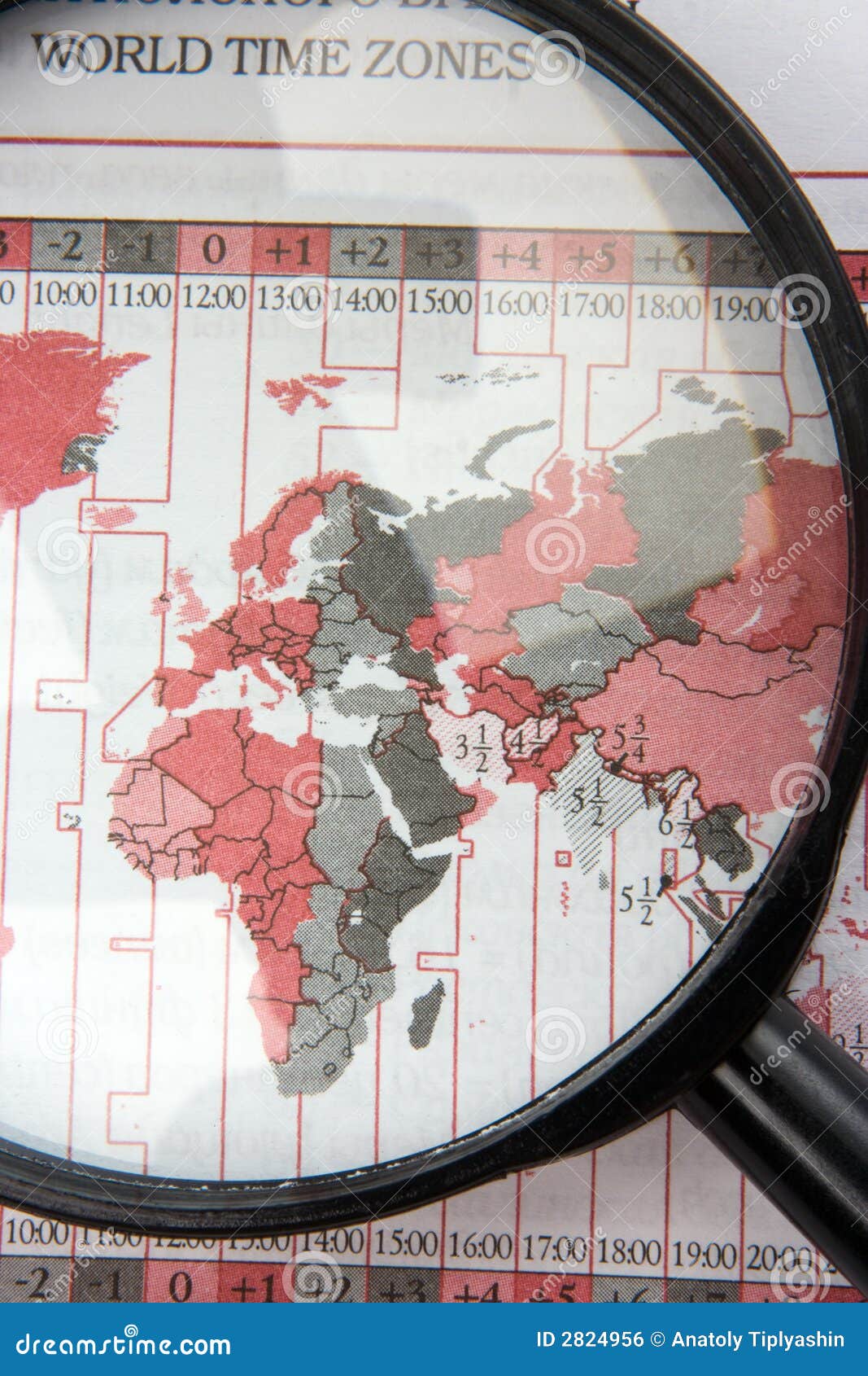 Magnifier on world map stock photo. Image of cartography - 2824956