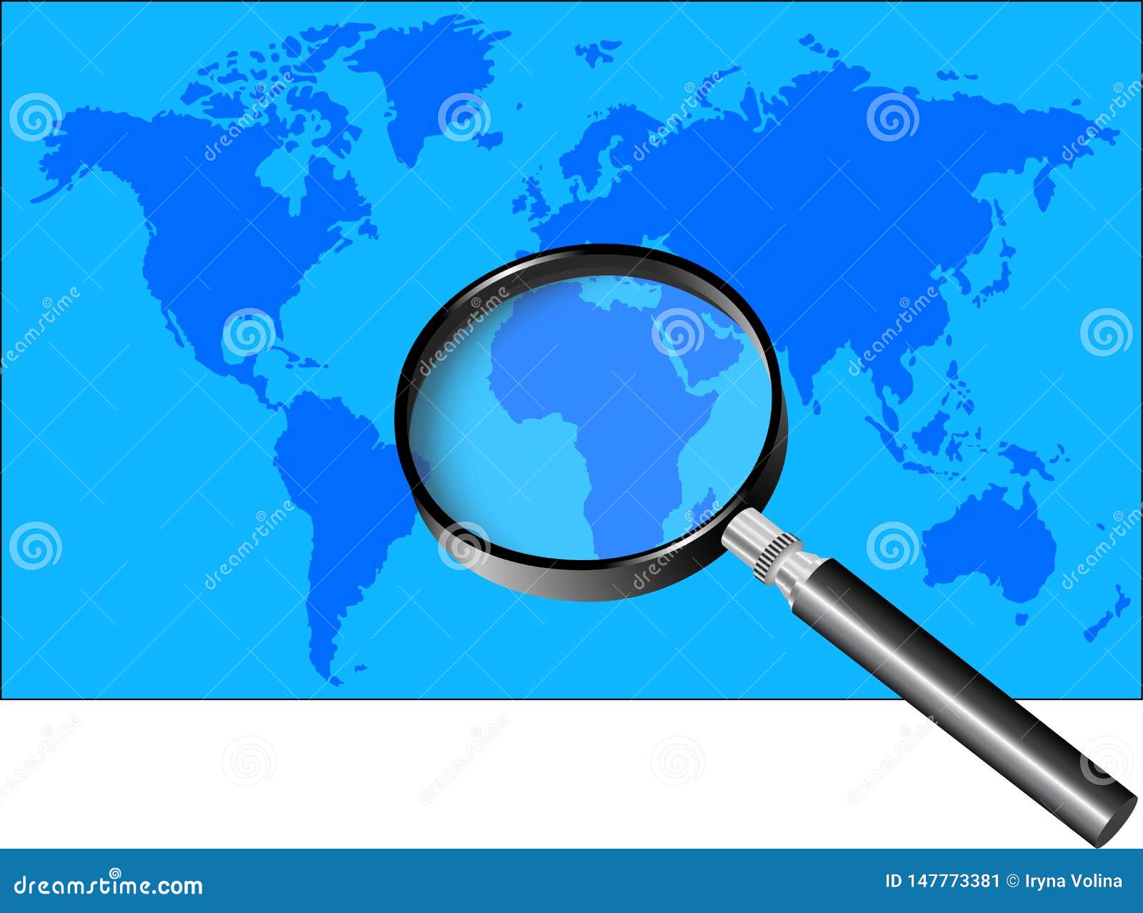 Magnifier and World Map stock vector. Illustration of australia - 147773381