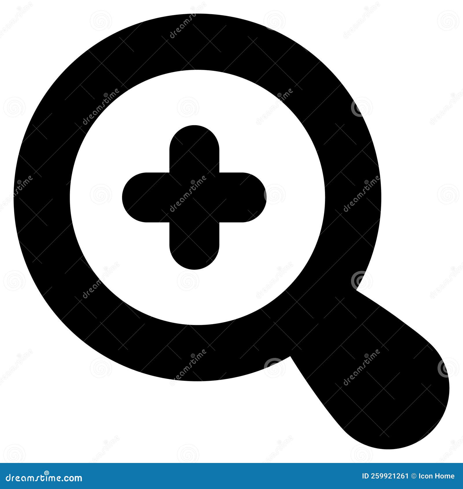 Magnifier, Zoom in Glyph Icon Stock Vector - Illustration of button ...