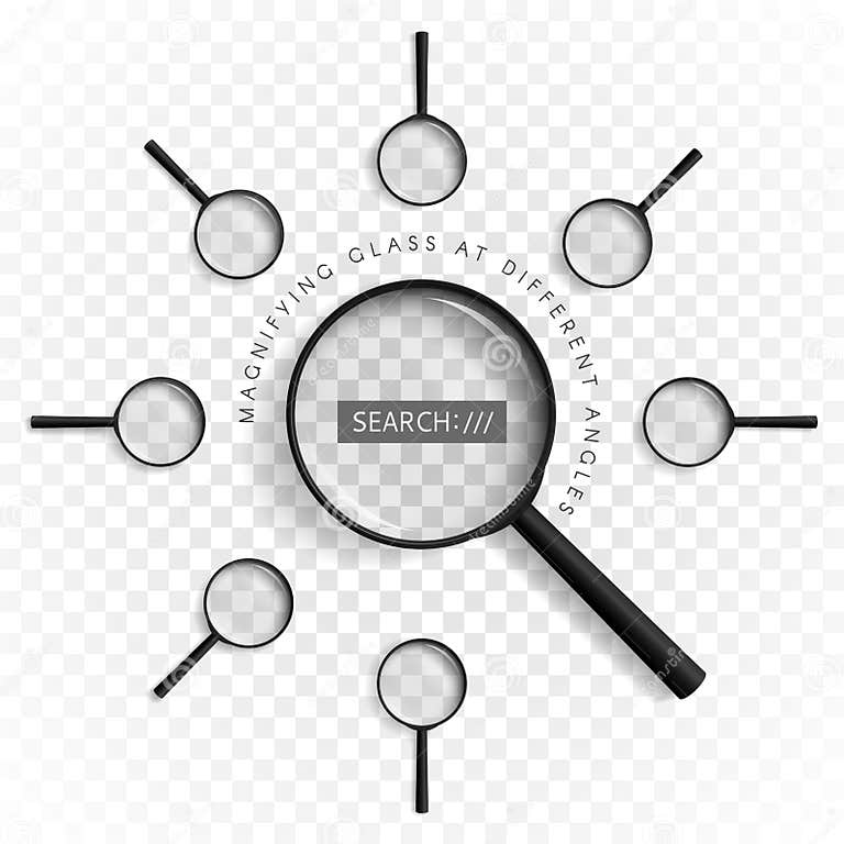 Magnifiers with Different Angles with a Shadow Located Along a Stock ...