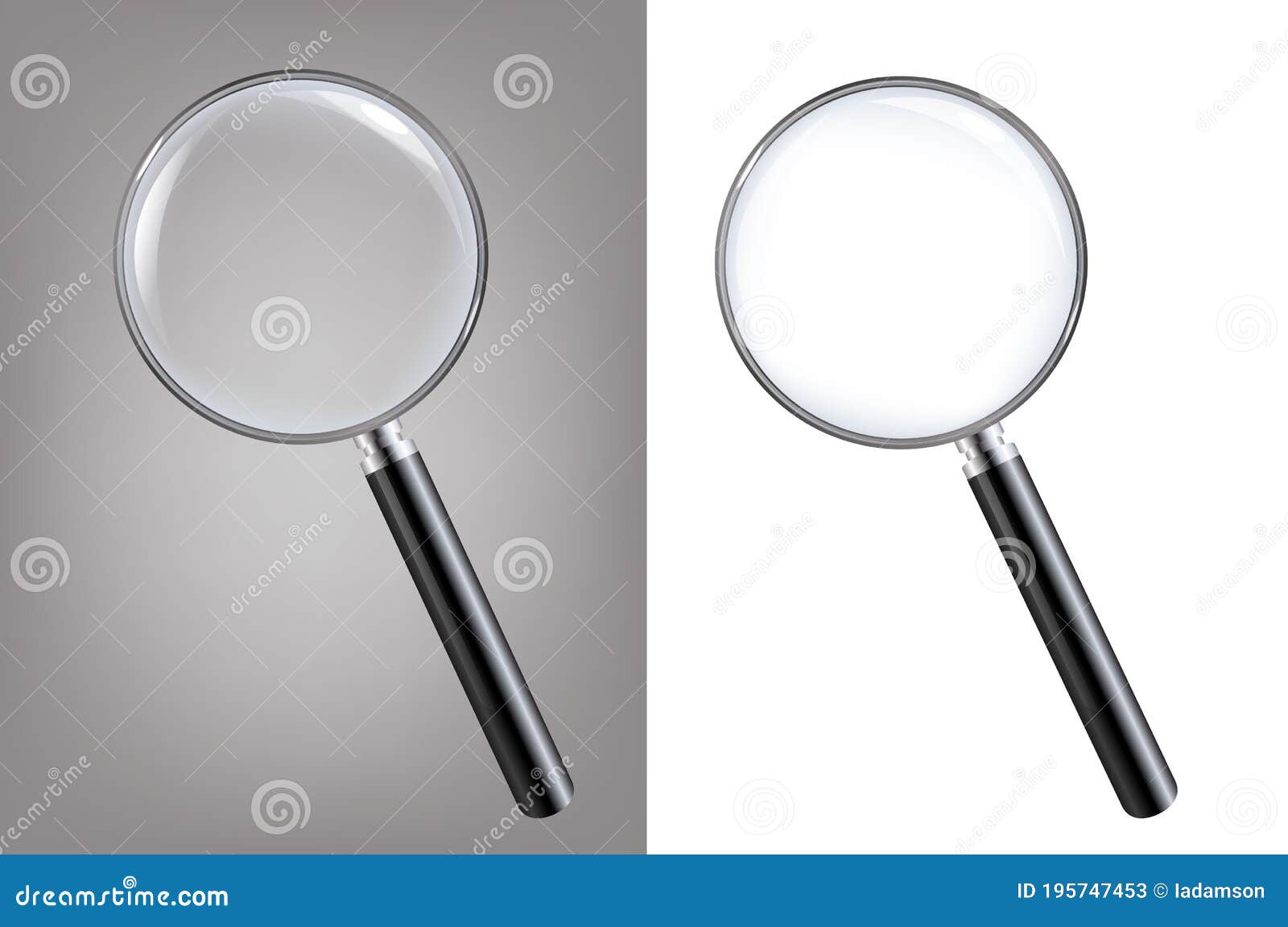 Magnifiers Set stock vector. Illustration of magnification - 195747453