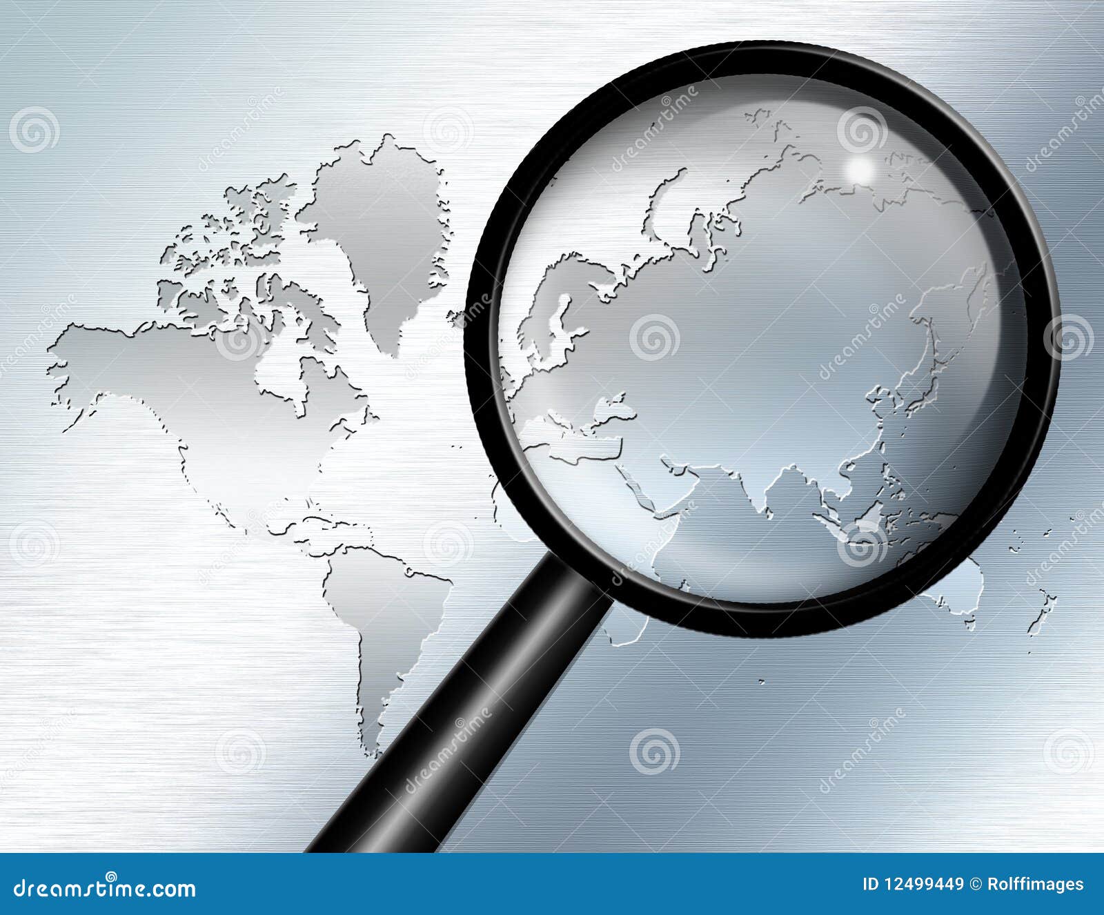 Magnify Glass Asia stock illustration. Illustration of geography - 12499449