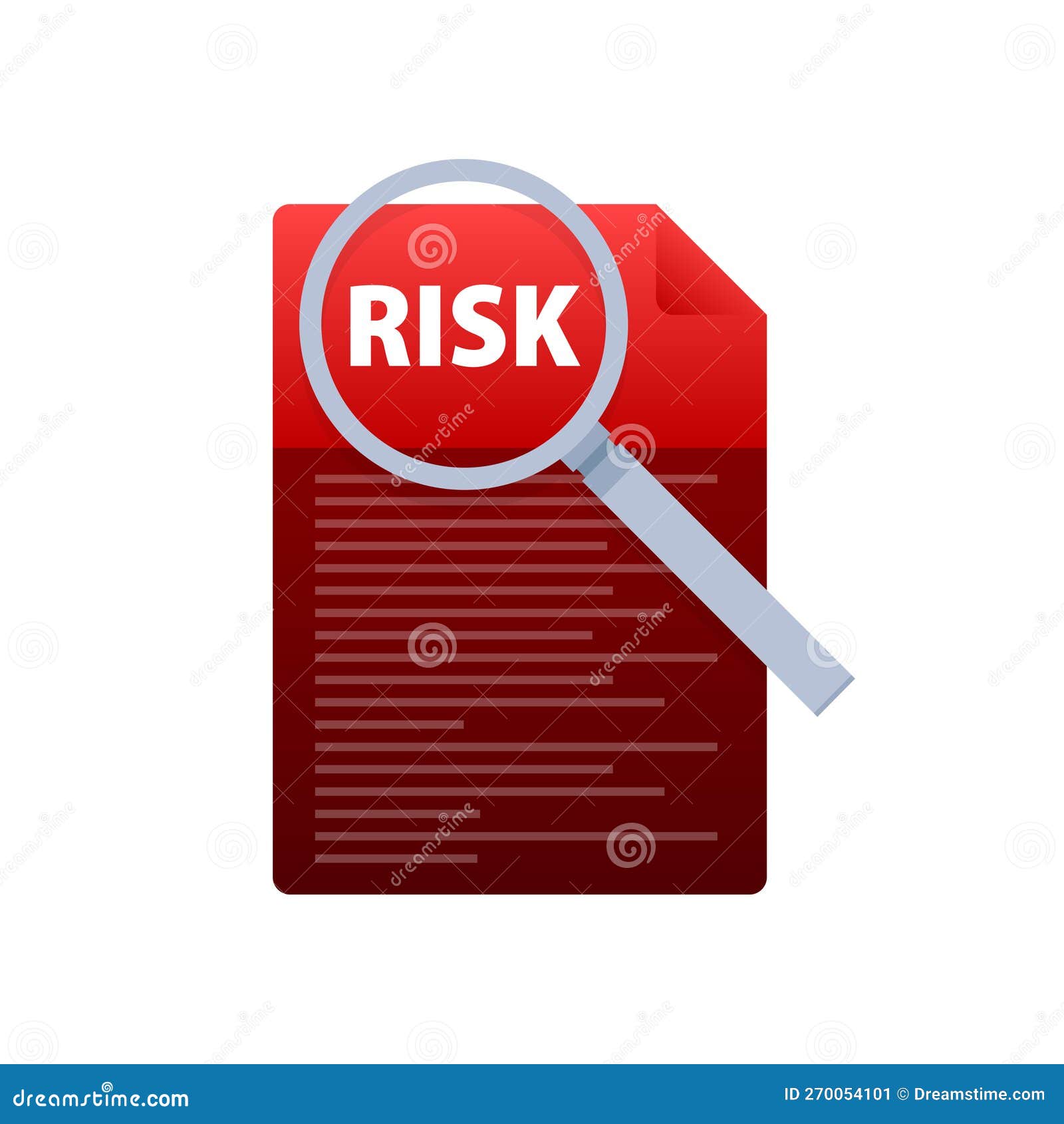 Magnify Glass of Risk. Risk Management Icon. Stock Vector ...