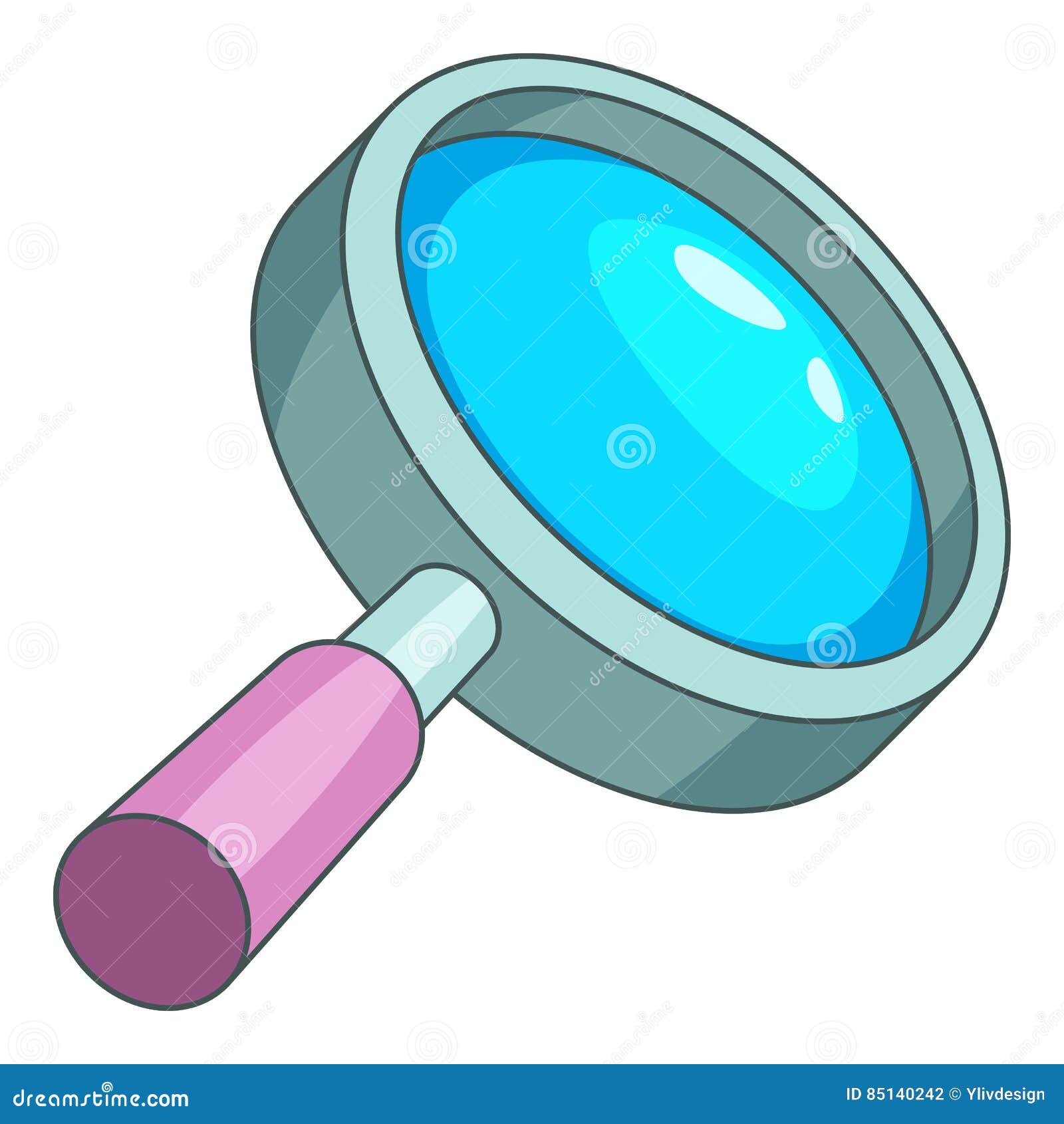 Magnify Icon, Cartoon Style Stock Vector - Illustration of handle ...