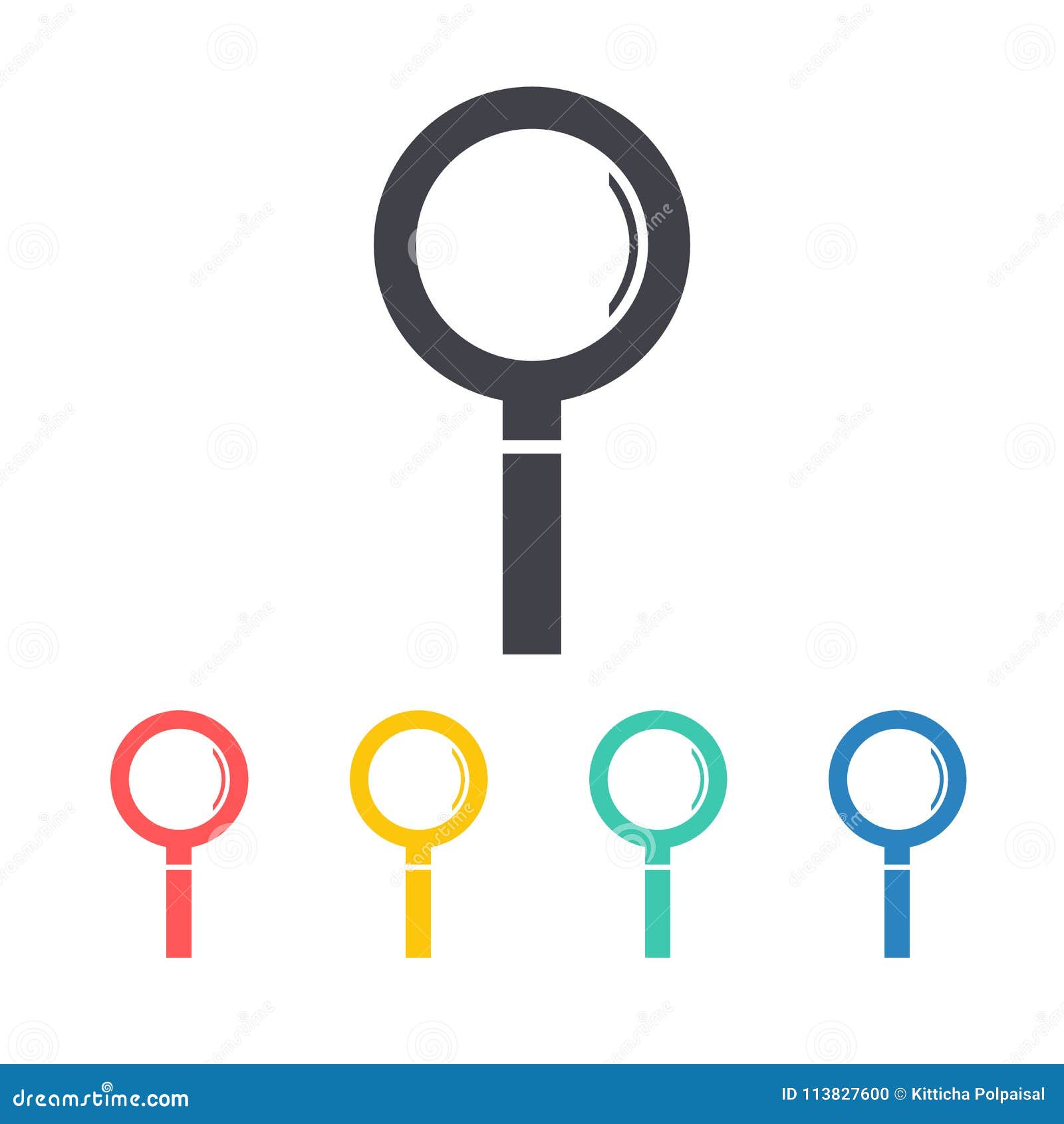 Magnify Icon, Vector Illustion Flat Design Style. Stock Vector ...