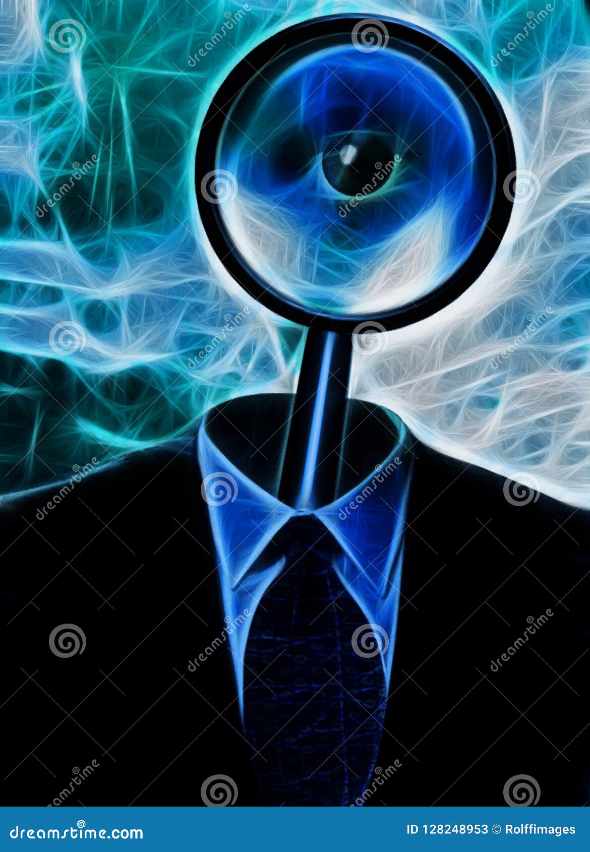 Magnify Mind stock illustration. Illustration of creation - 128248953