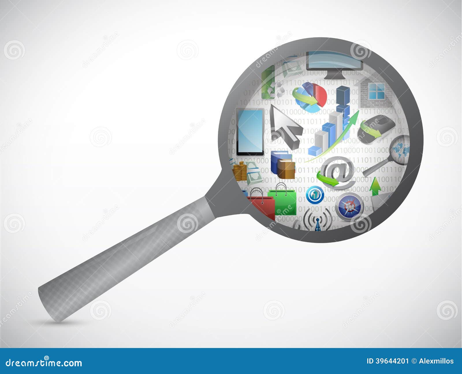 Magnify and Tool Icons Illustration Design Stock Illustration ...