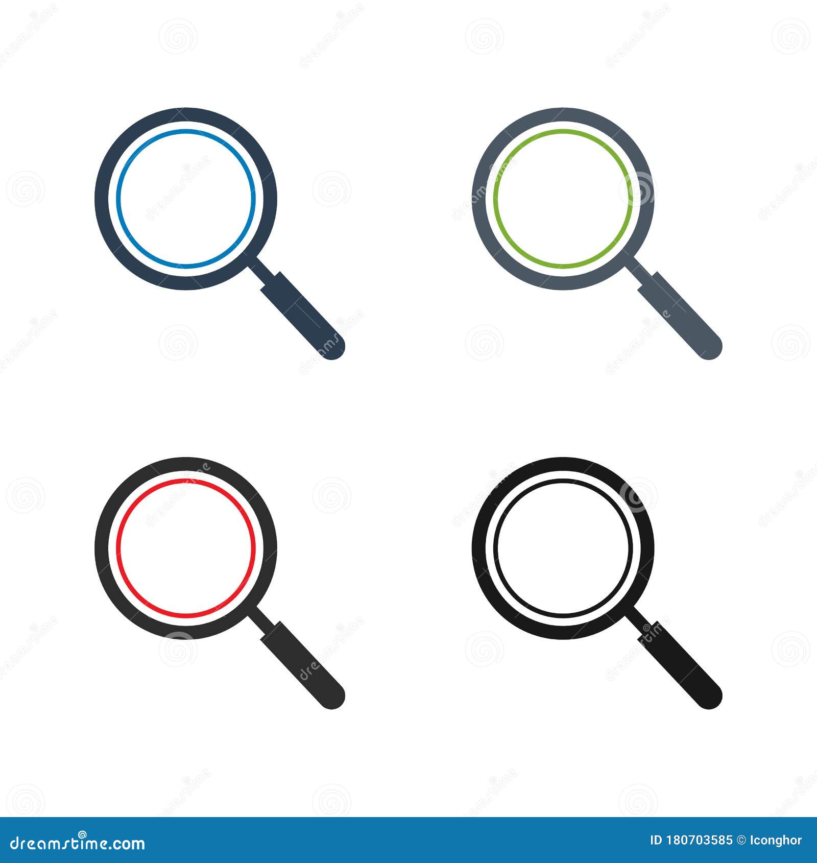 Magnifying Class Icon Set. stock vector. Illustration of symbol - 180703585