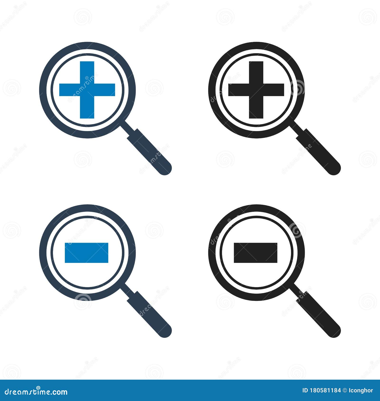 Magnifying Class Icon Set. stock vector. Illustration of symbol - 180581184