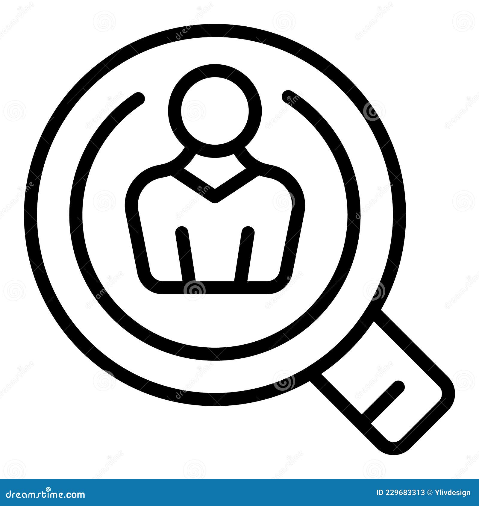 Magnifying Client Icon Outline Vector. Customer People Stock Vector ...