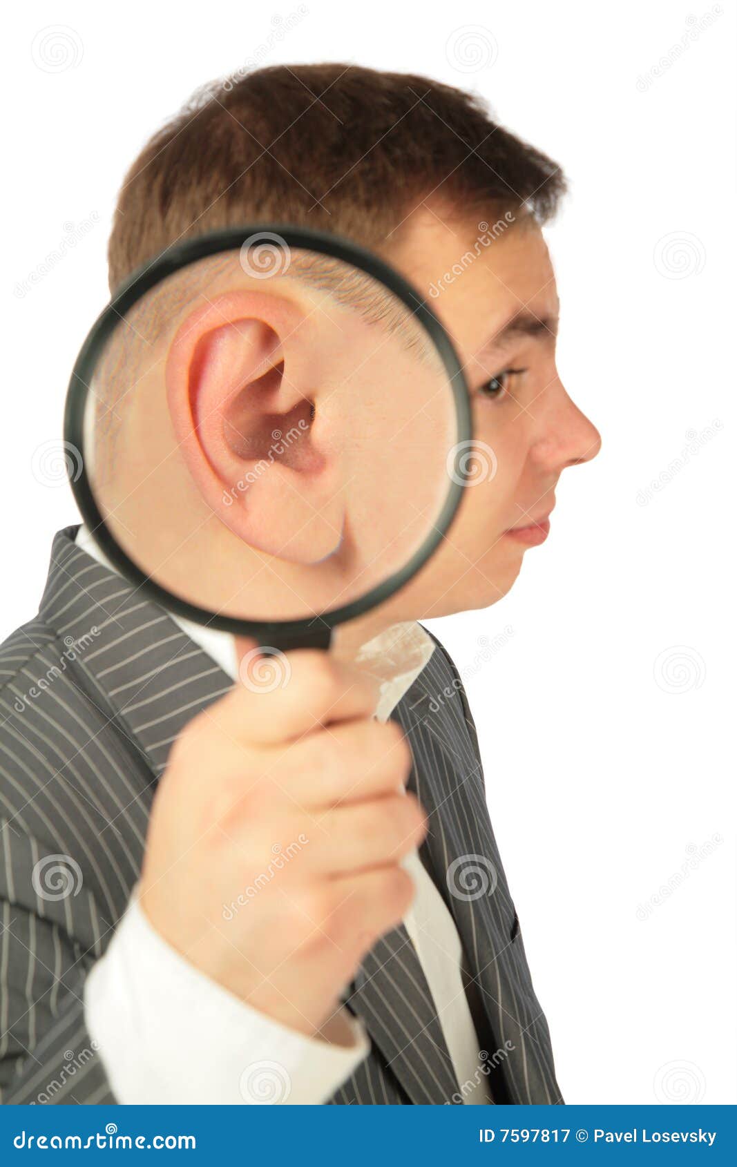 Magnifying ear stock image. Image of adult, magnifying - 7597817