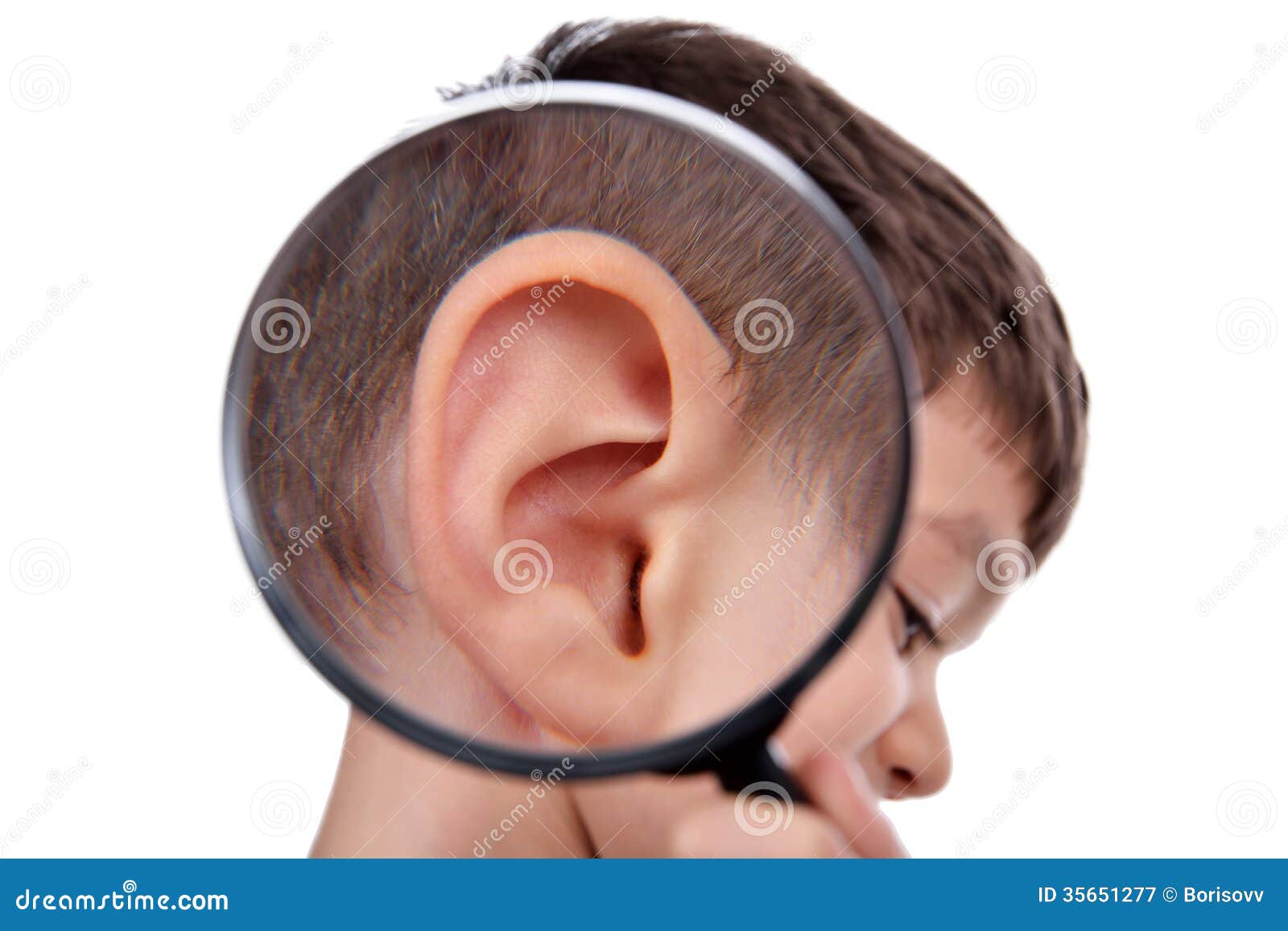 Magnifying ear stock image. Image of cheerful, hygiene - 35651277