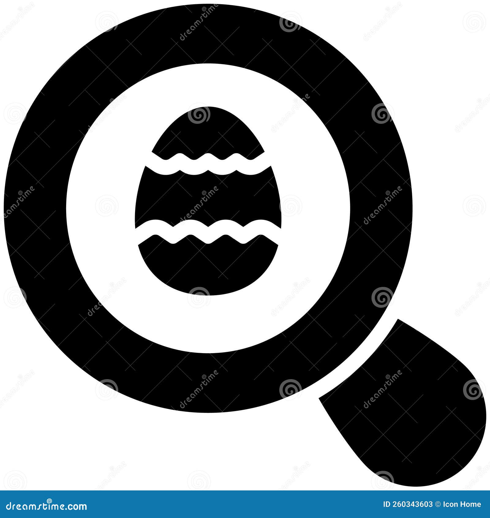 Magnifying Egg Silhouette, Black Glyph Icon Stock Vector - Illustration ...