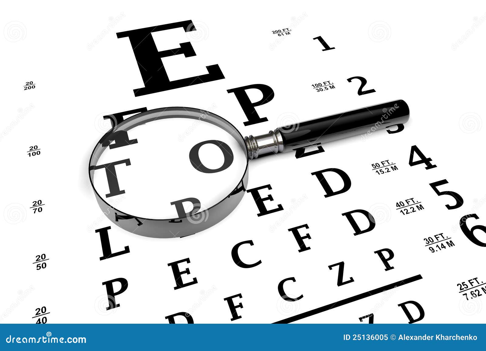 Magnifying with eye chart stock image. Image of alphabet - 25136005