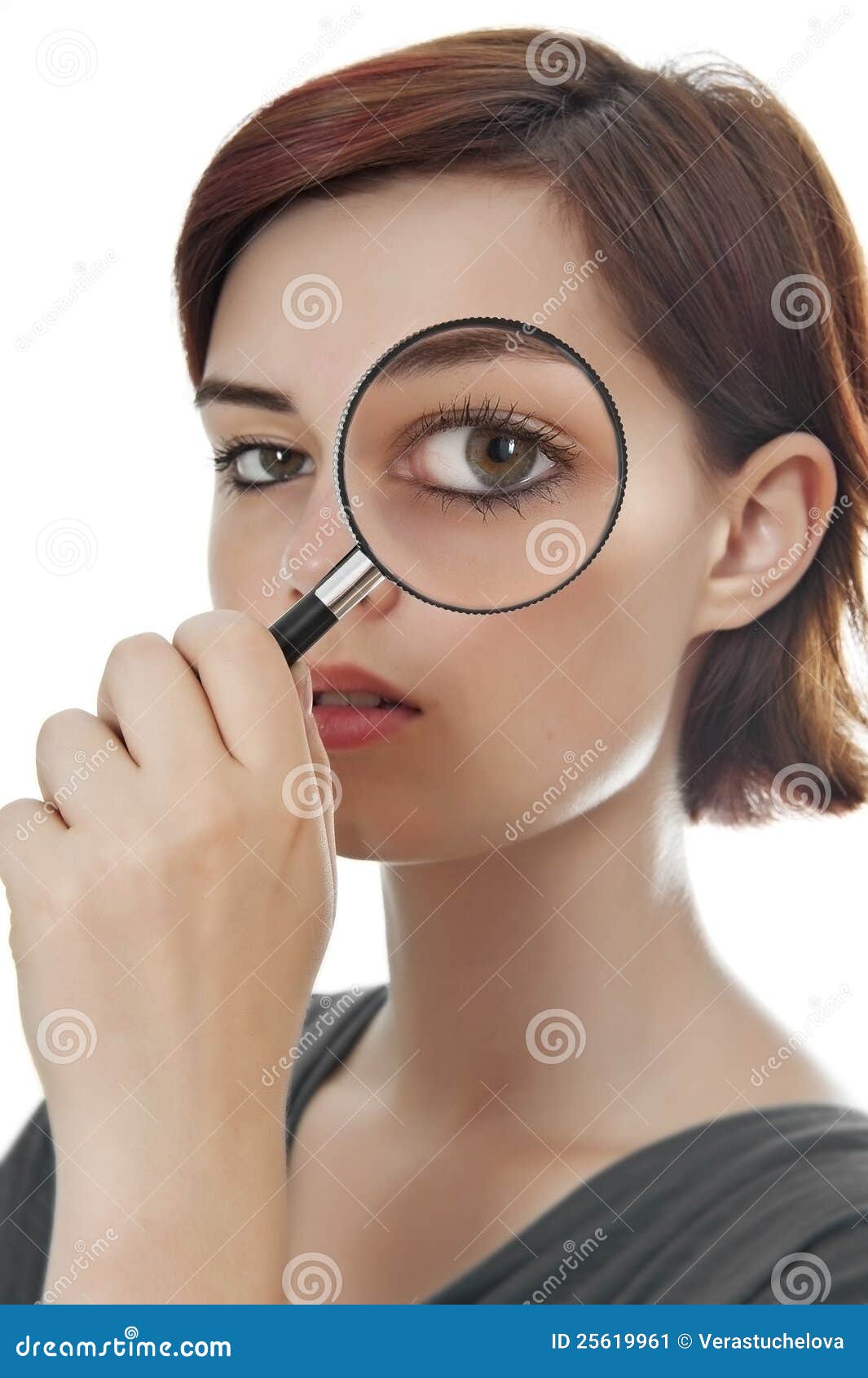 Magnifying glass stock image. Image of looking, girl - 25619961