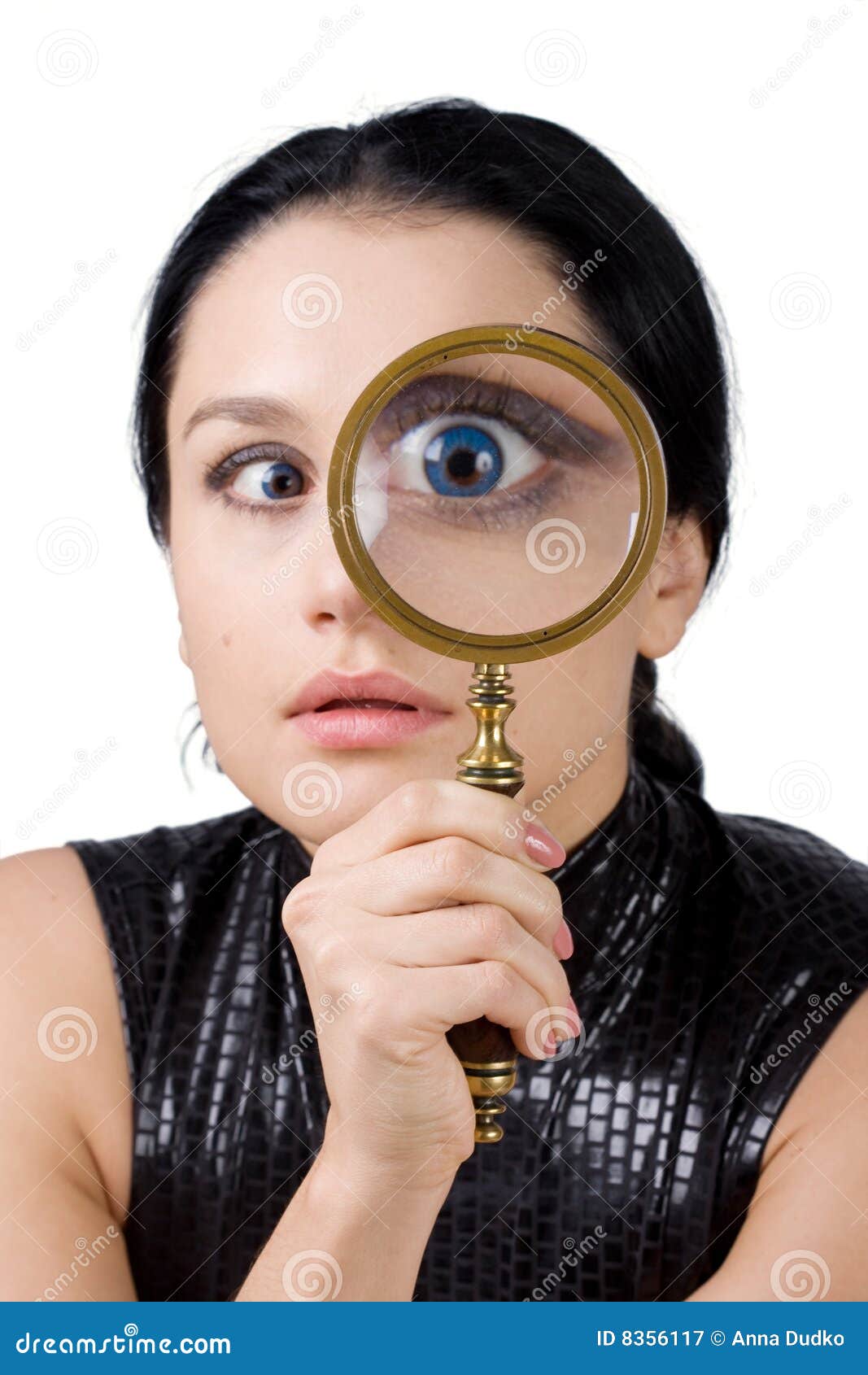 Magnifying glass stock image. Image of face, examining - 8356117