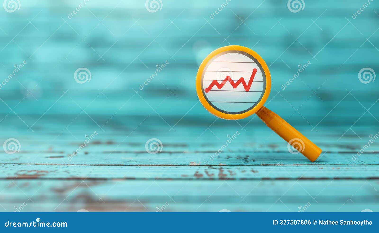 Magnifying Glass Analyzing Rising Chart Stock Illustration ...