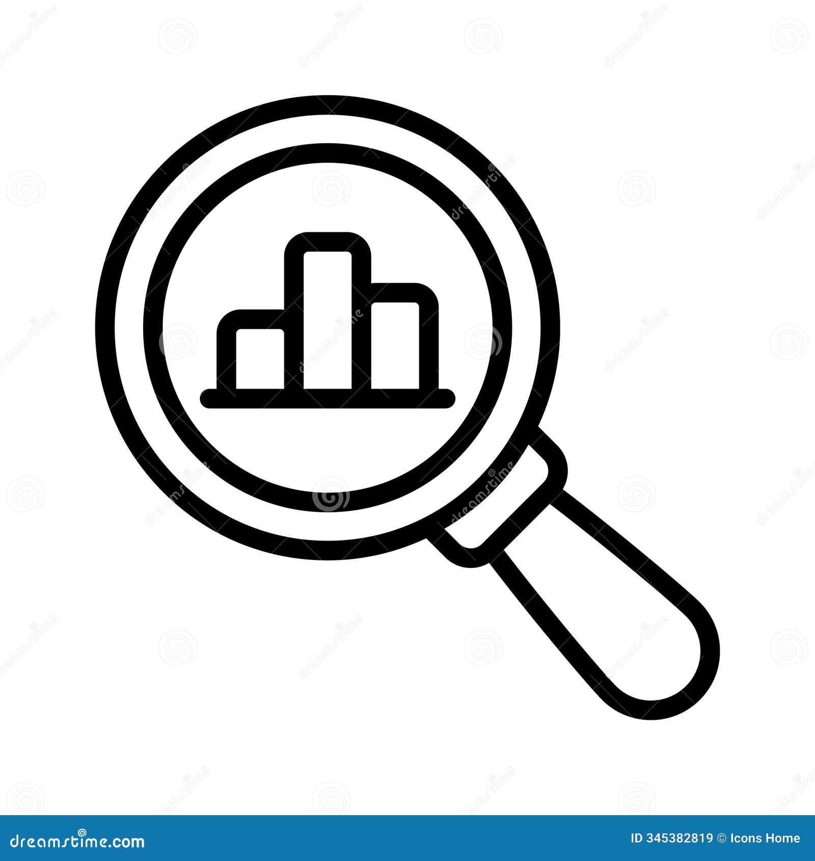 Magnifying Glass with a Bar Chart for Product Analysis Stock ...