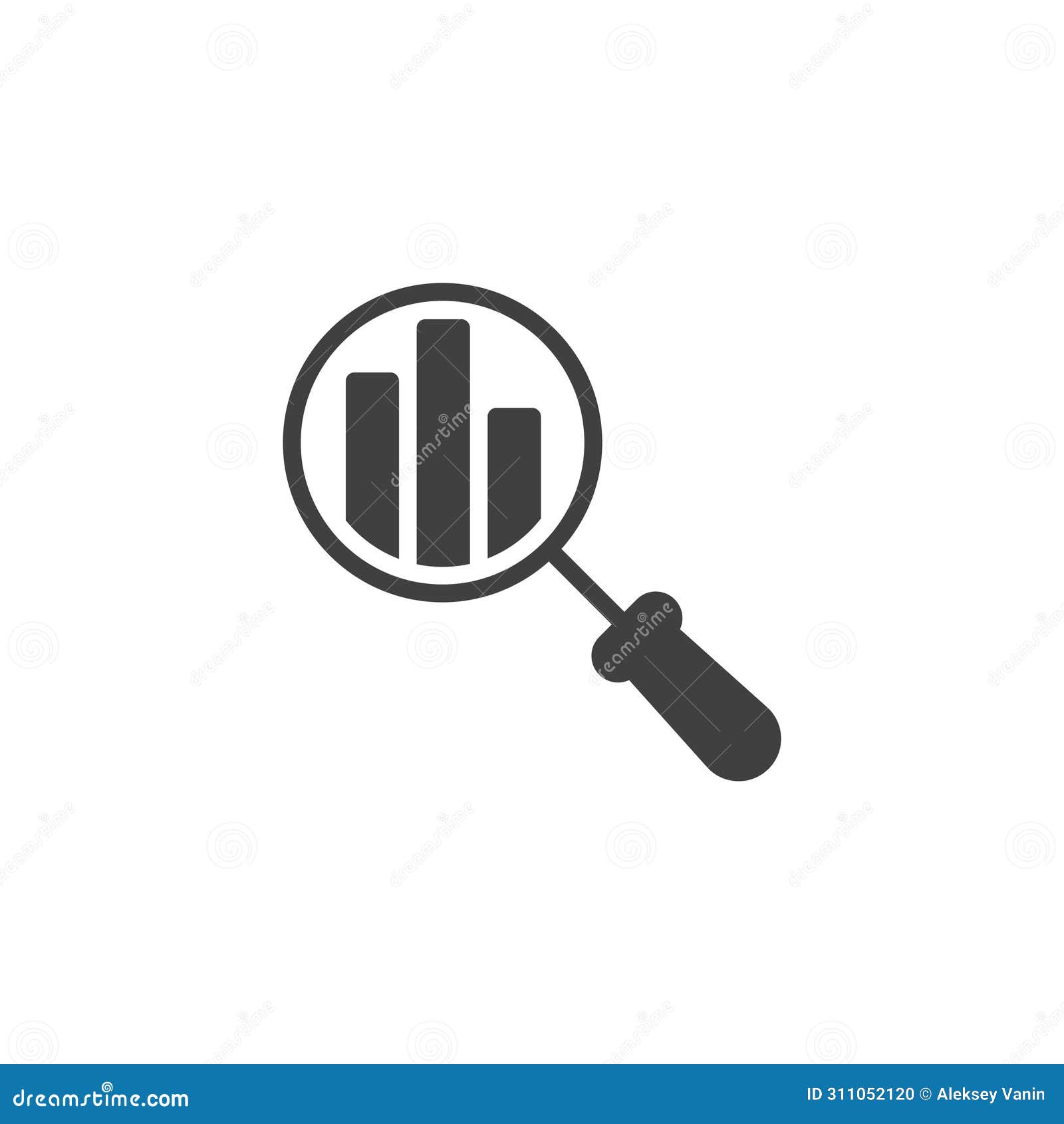 Magnifying Glass and Bar Chart Vector Icon Stock Vector - Illustration ...