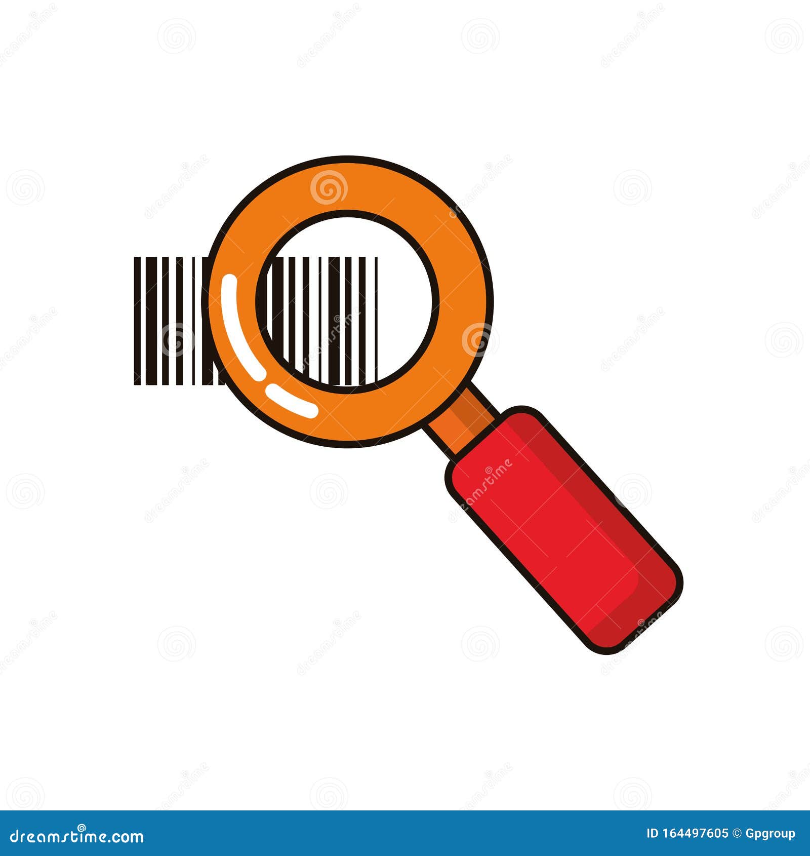 Magnifying Glass with Bar Codes Icons Stock Vector - Illustration of ...