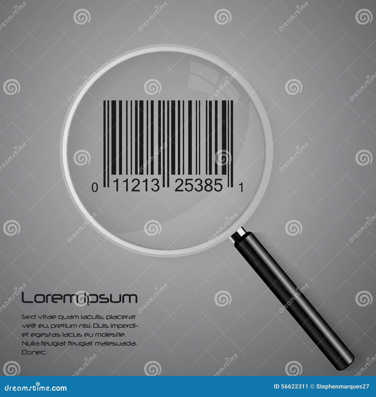 Magnifying Glass and Barcode Illustration Stock Vector - Illustration ...