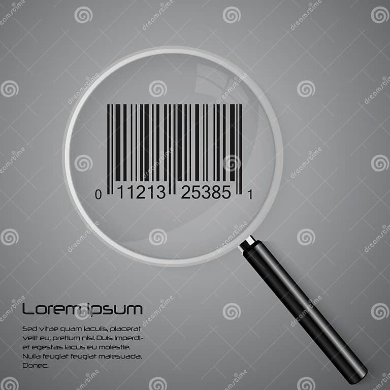 Magnifying Glass and Barcode Illustration Stock Vector - Illustration ...