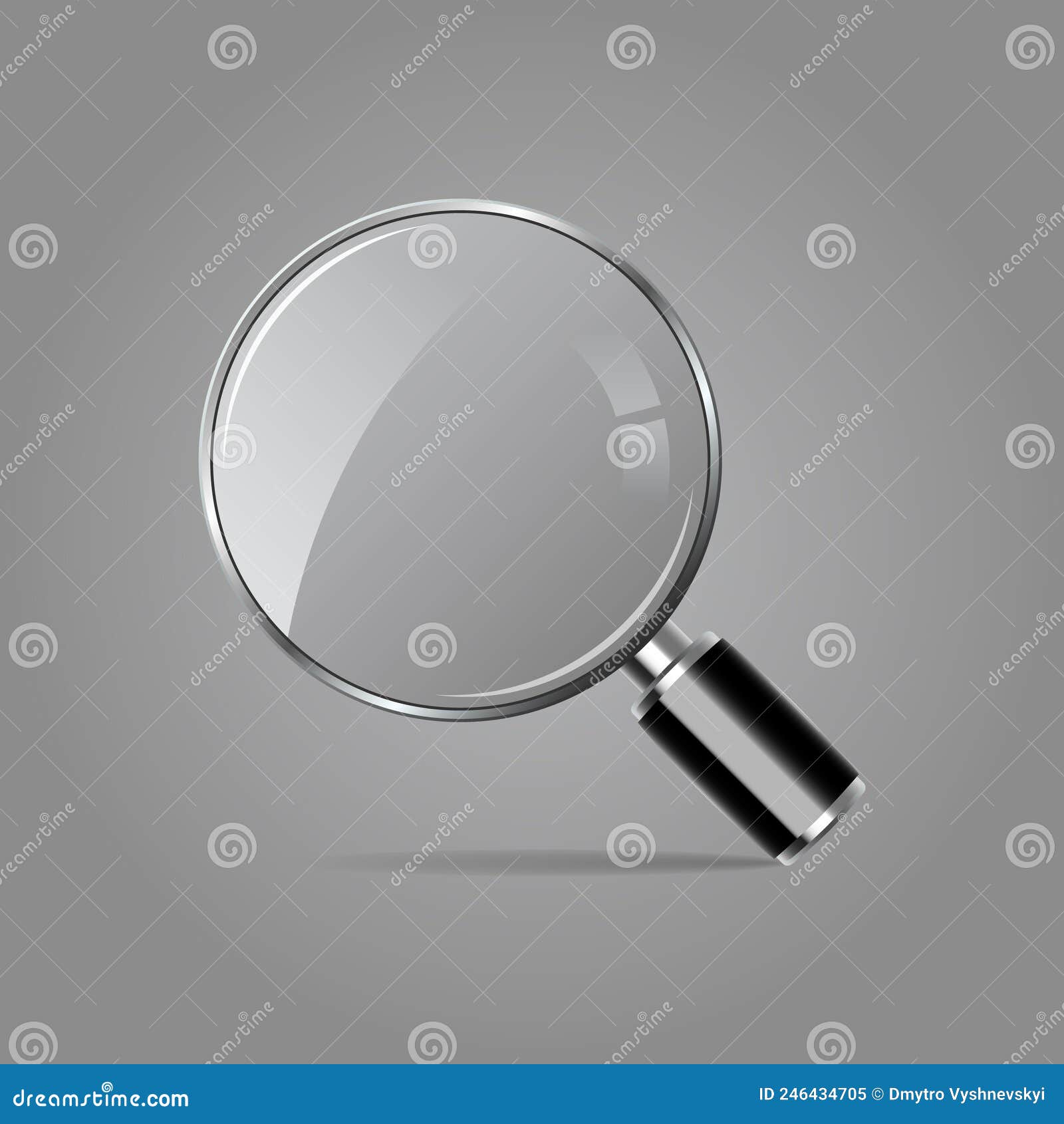 Magnifying Glass with Black Handle Stock Vector - Illustration of ...