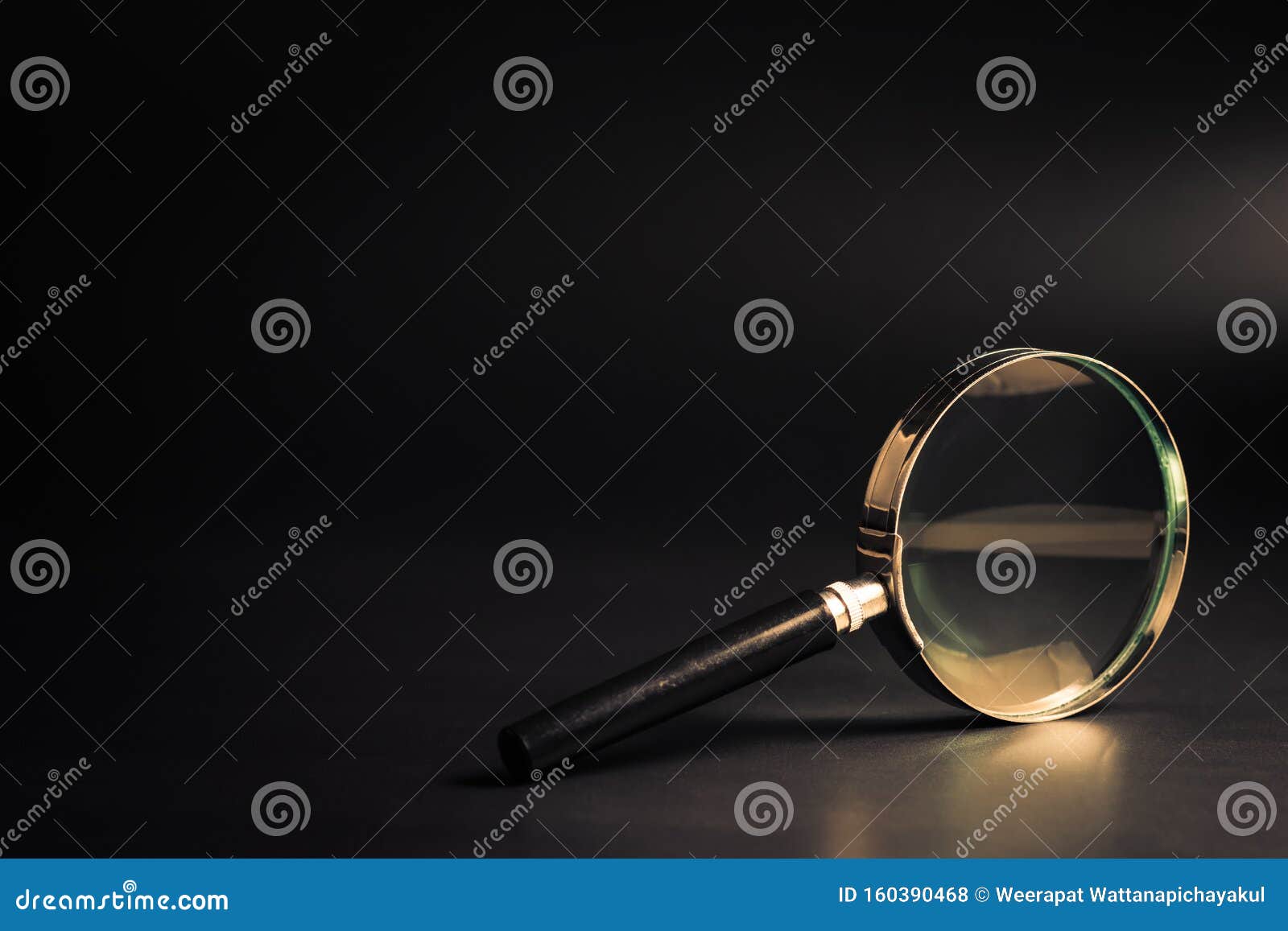 Magnifying Glass on Black stock photo. Image of enlarge - 160390468