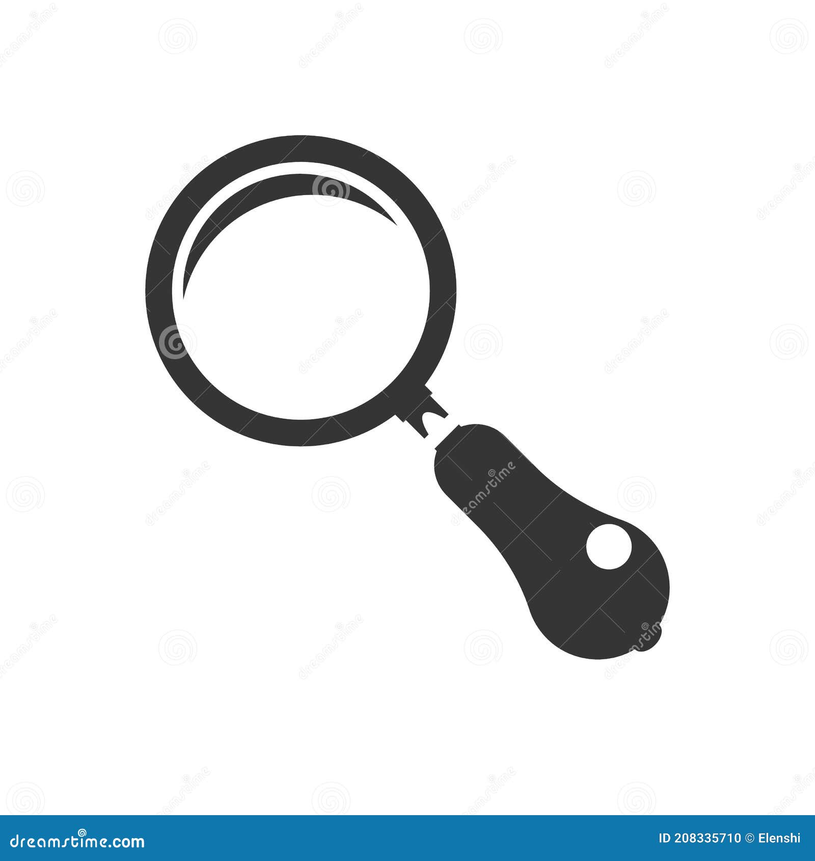 Magnifying Glass. Black and White Silhouette. Vector Image Stock Vector ...