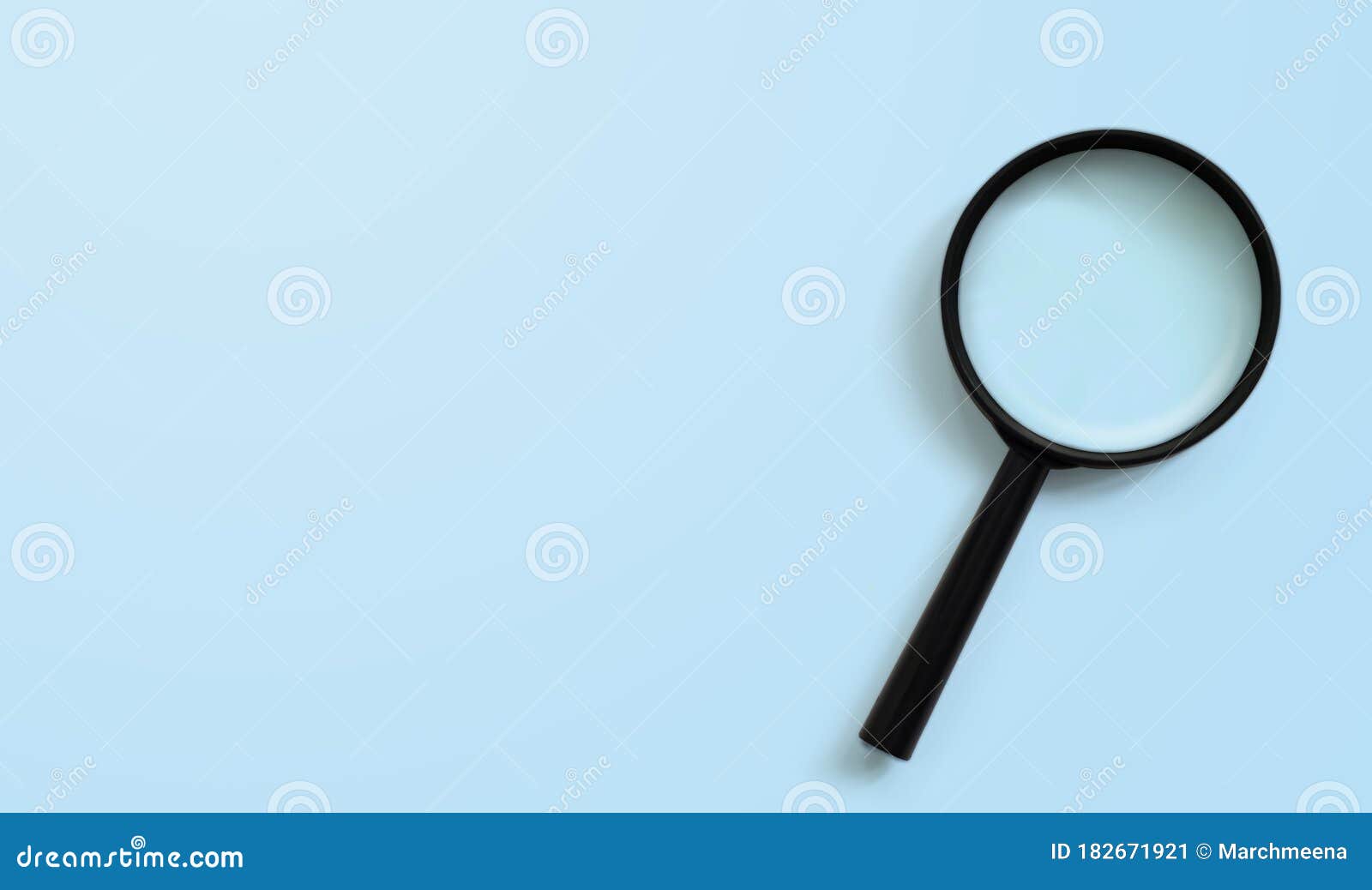 Magnifying Glass on Blue Colour Background Stock Image - Image of ...