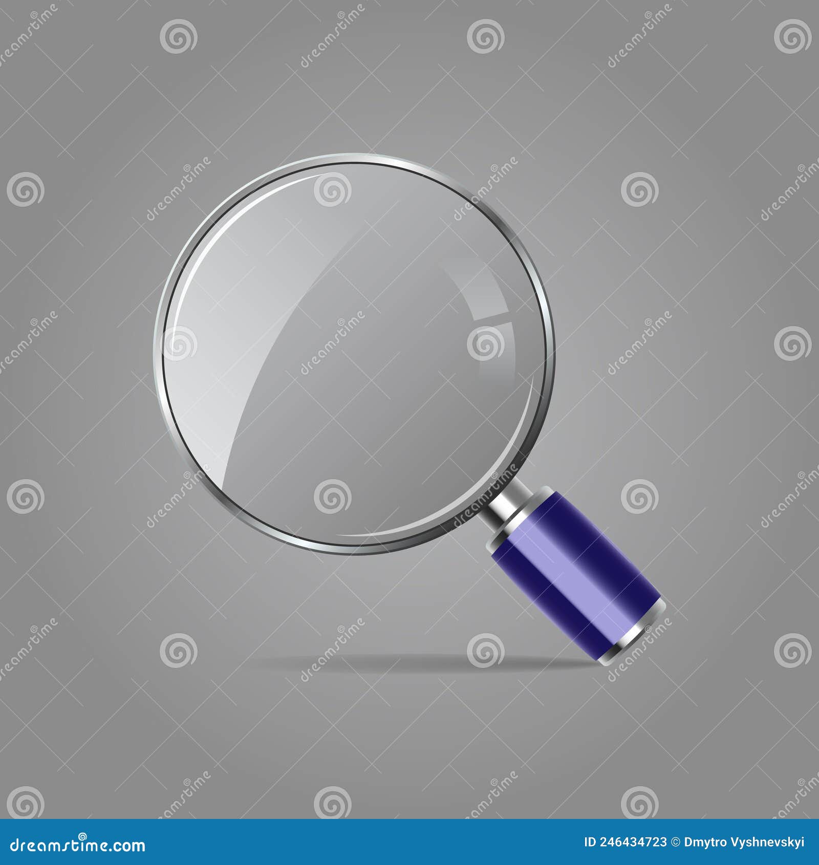 Magnifying Glass with Blue Handle Stock Vector - Illustration of ...