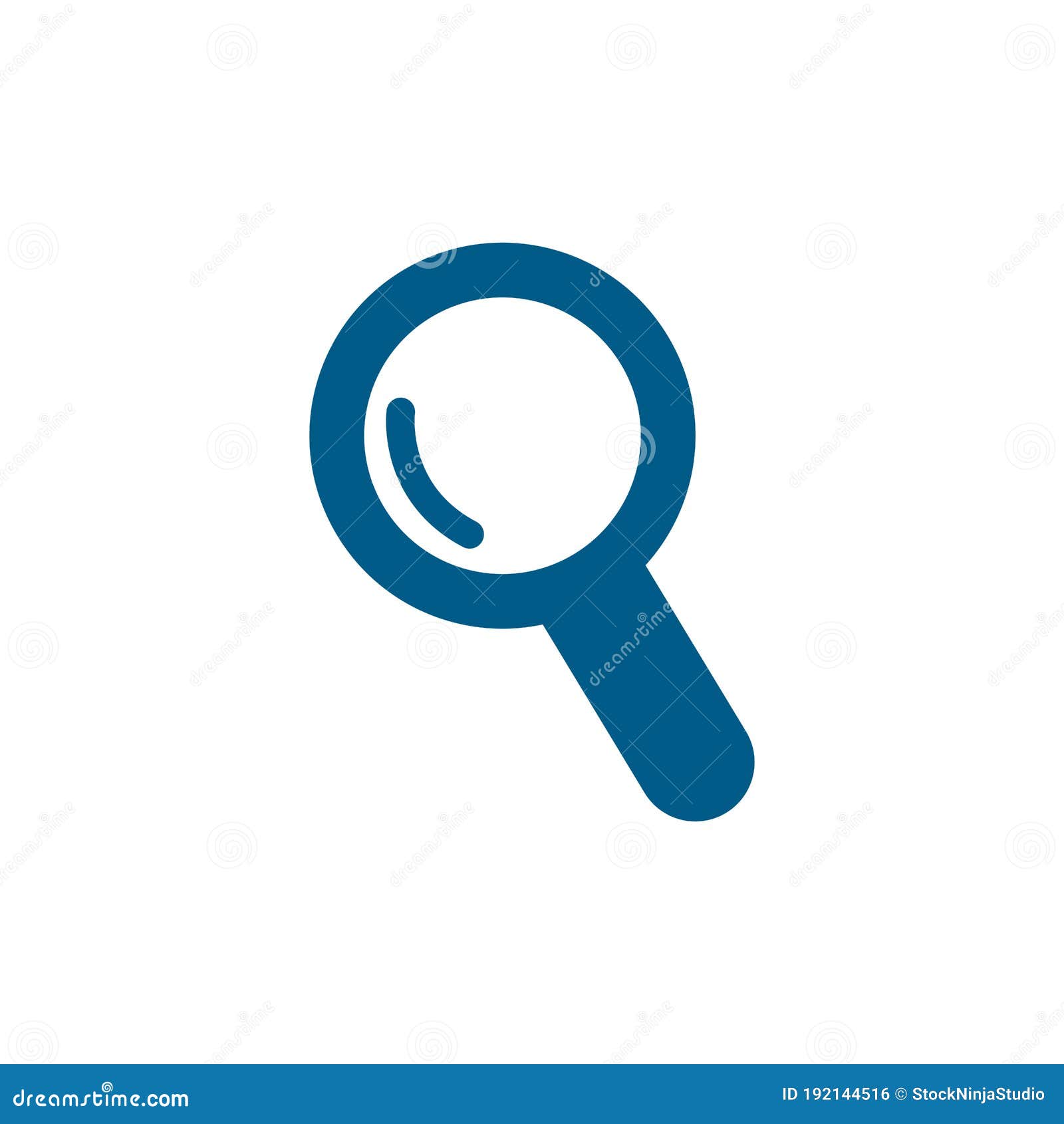 Magnifying Glass Blue Icon on White Background. Blue Flat Style Vector ...