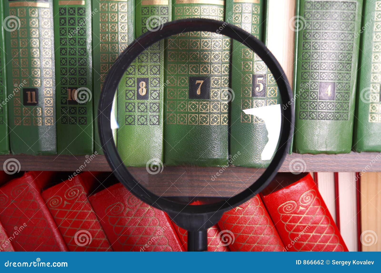 Magnifying Glass and the Book Stock Photo - Image of collection ...