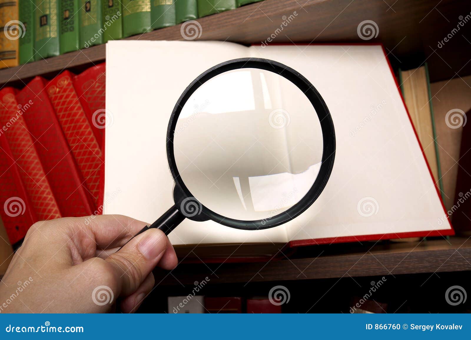Magnifying Glass and the Book Stock Photo - Image of author, book: 866760