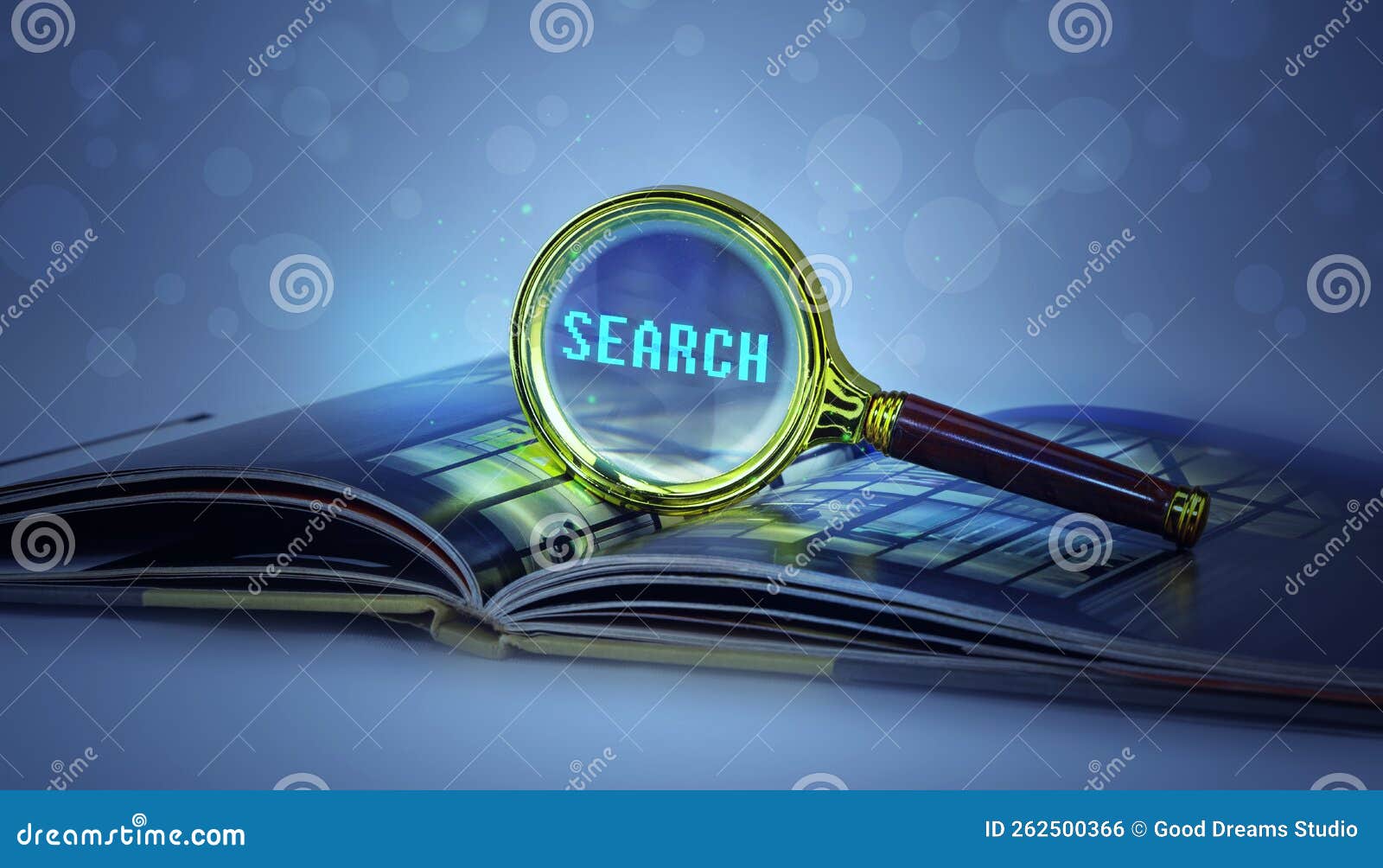 Magnifying Glass on a Book, the Concept of Finding or Searching for an ...