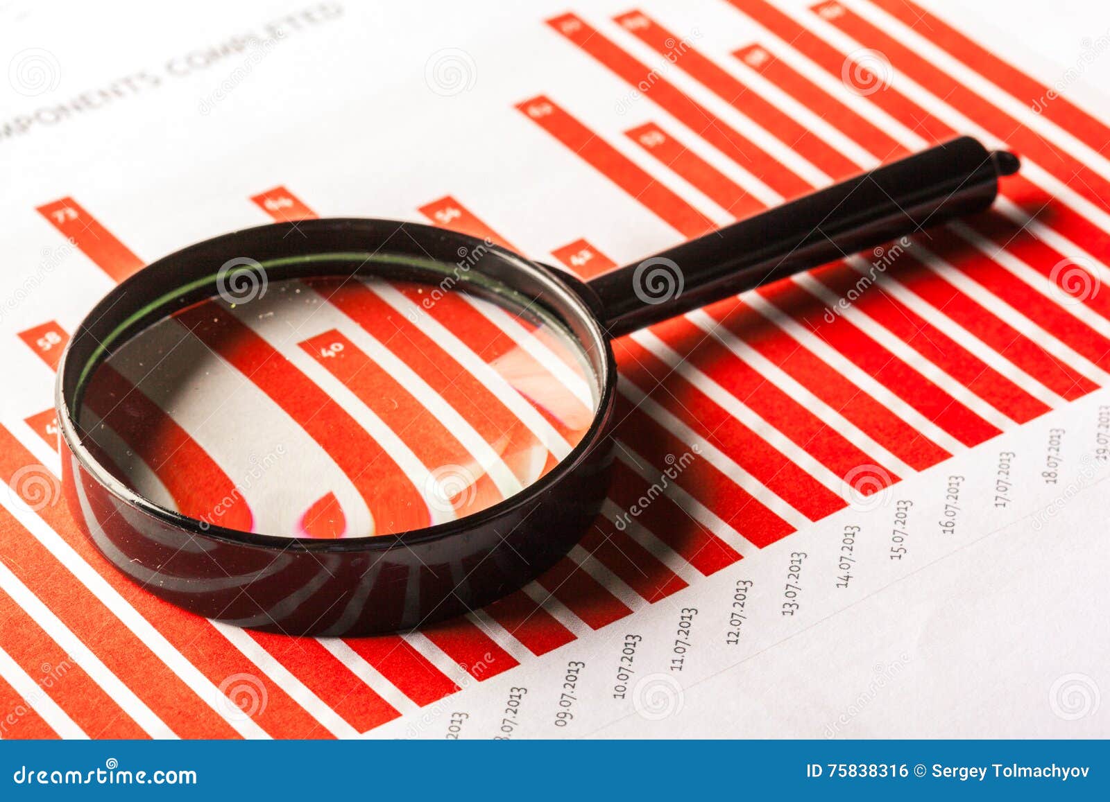 Magnifying Glass and Business Growth Stock Photo - Image of graph ...
