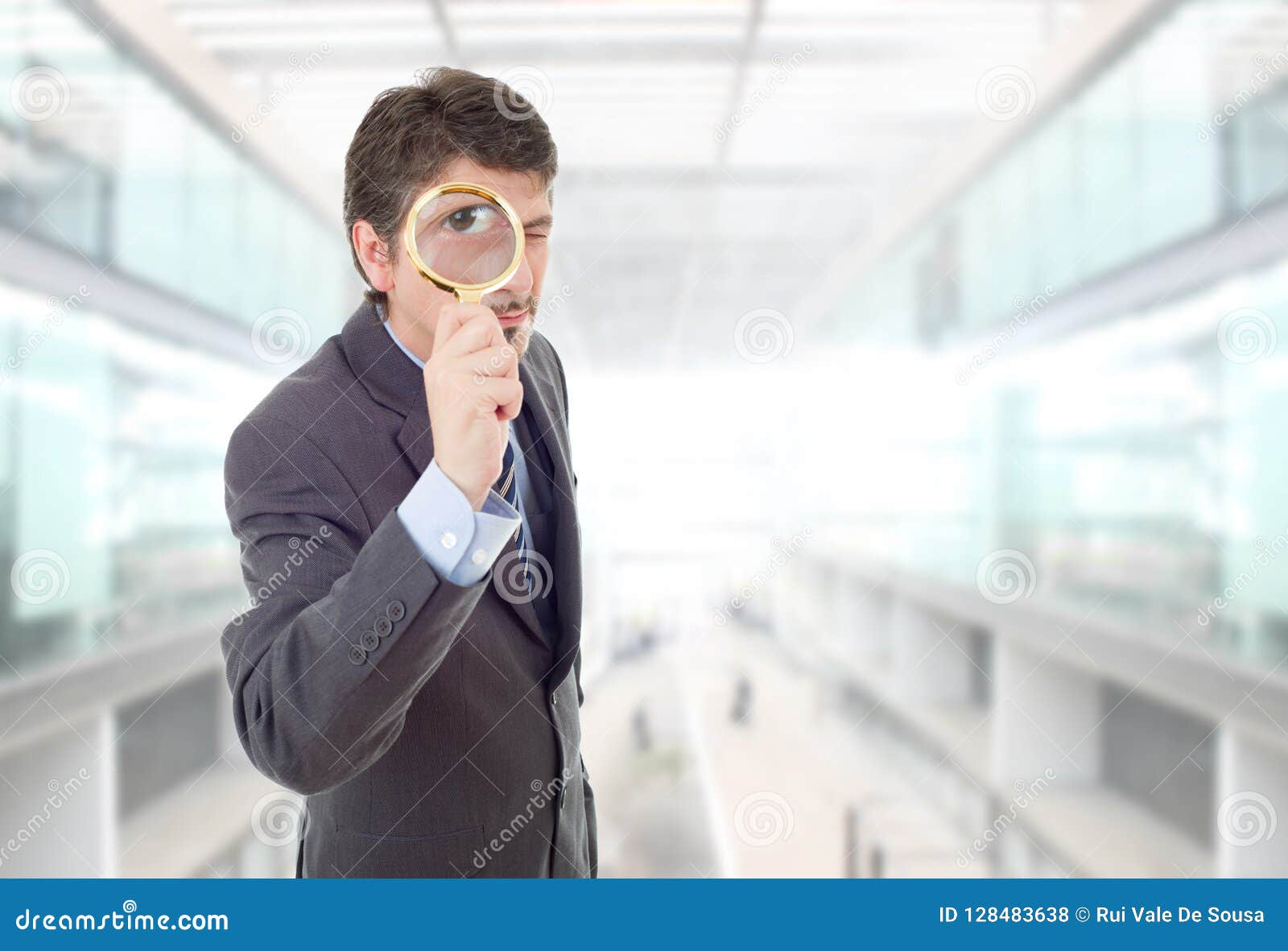 Magnifying glass stock photo. Image of looking, executive - 128483638
