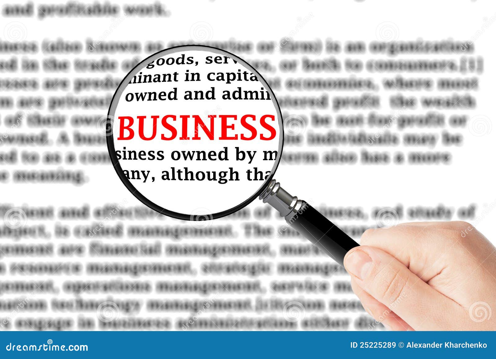Magnifying Glass and Business Sign Stock Image - Image of document ...