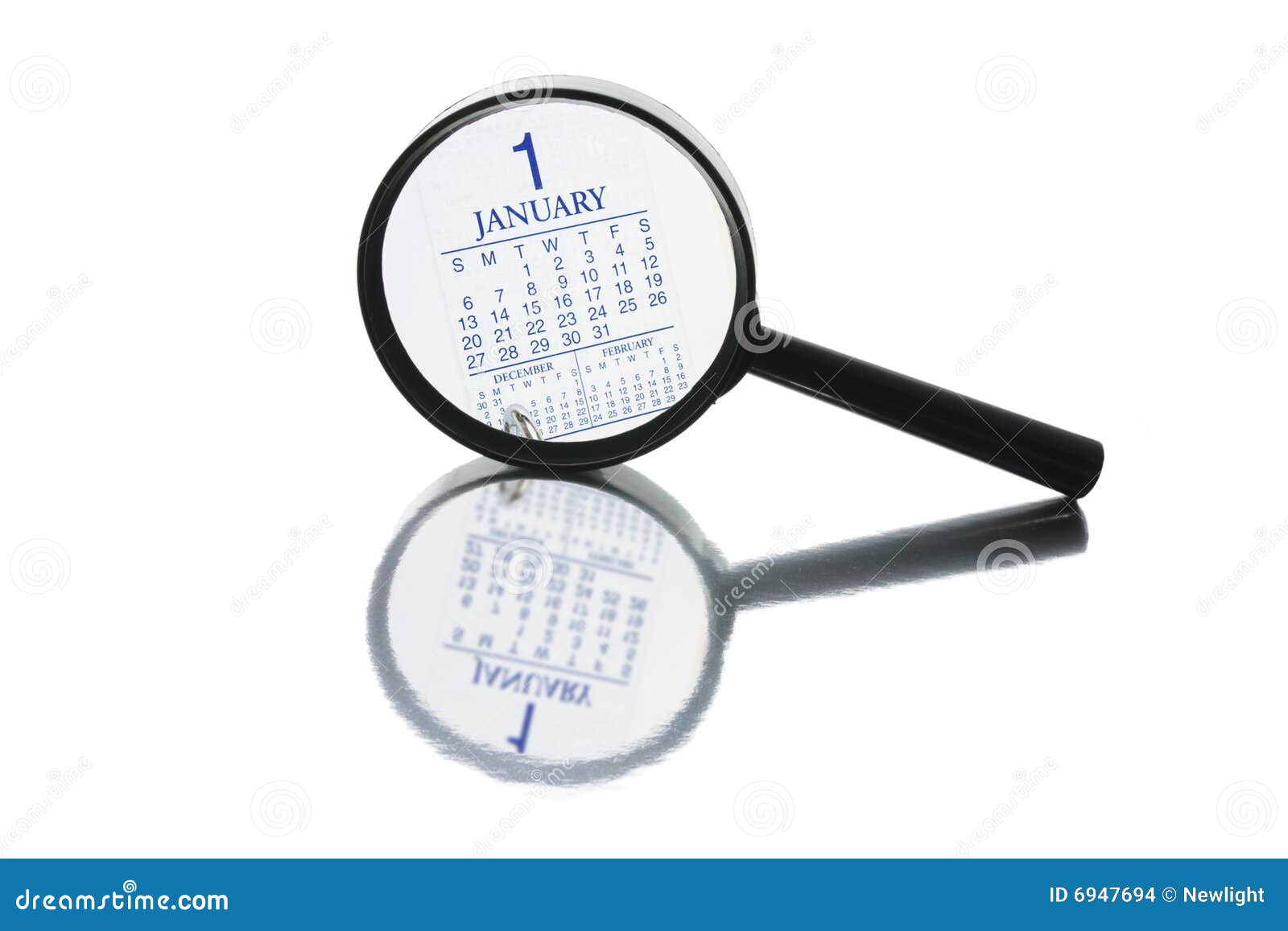 Magnifying Glass and Calendar Stock Photo - Image of magnify, cutout ...
