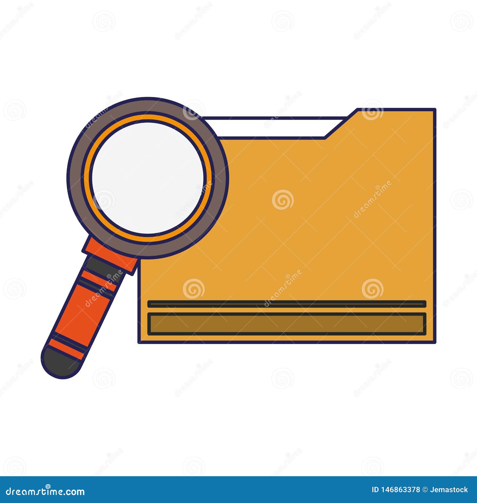 Magnifying glass cartoon stock vector. Illustration of glass - 146863378
