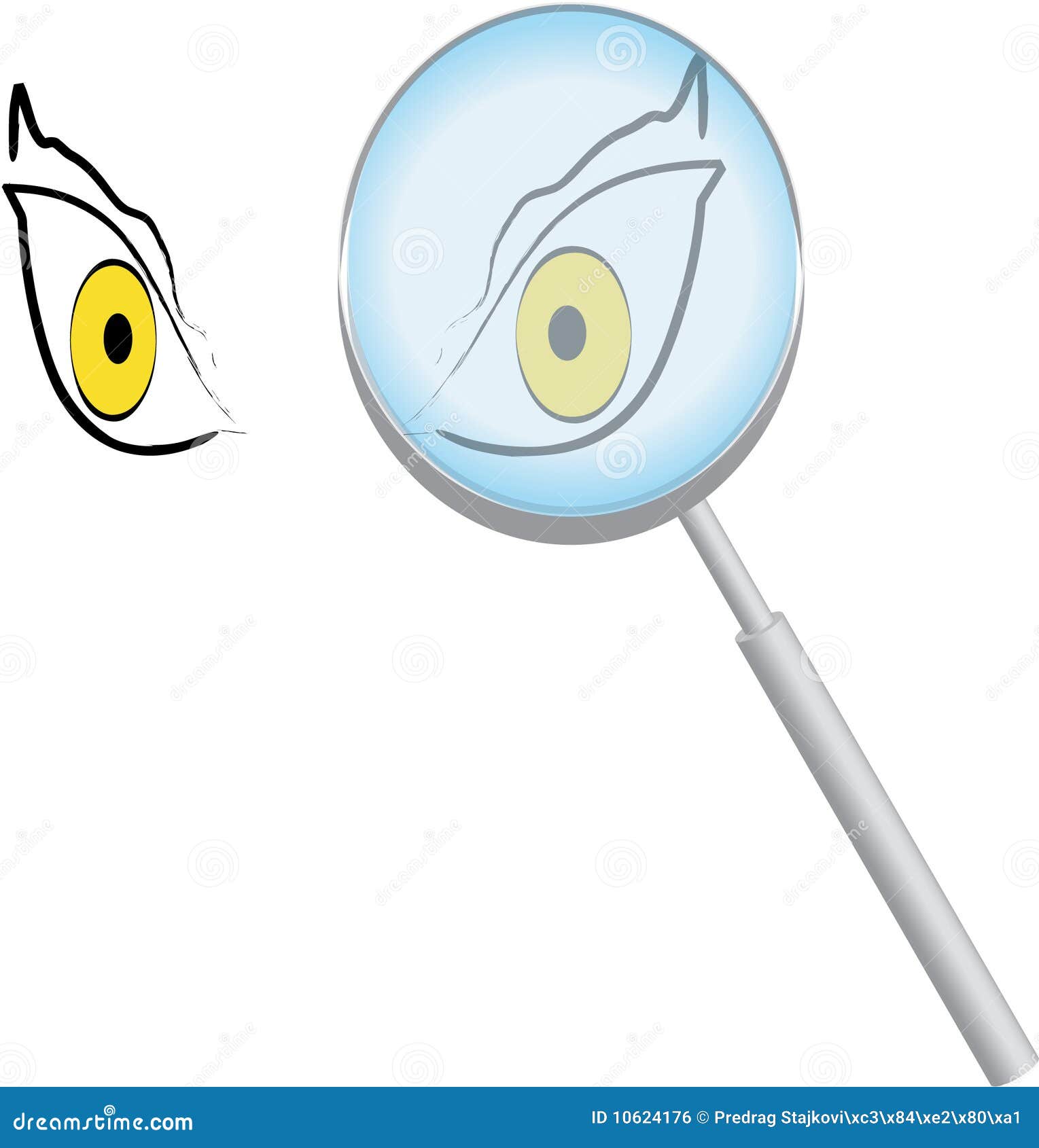 Magnifying Glass with Cartoon Eyes Stock Vector - Illustration of anger ...