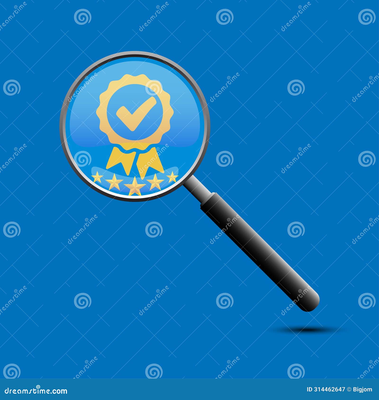 Magnifying Glass And Certificate Guarantee Icon, International ...