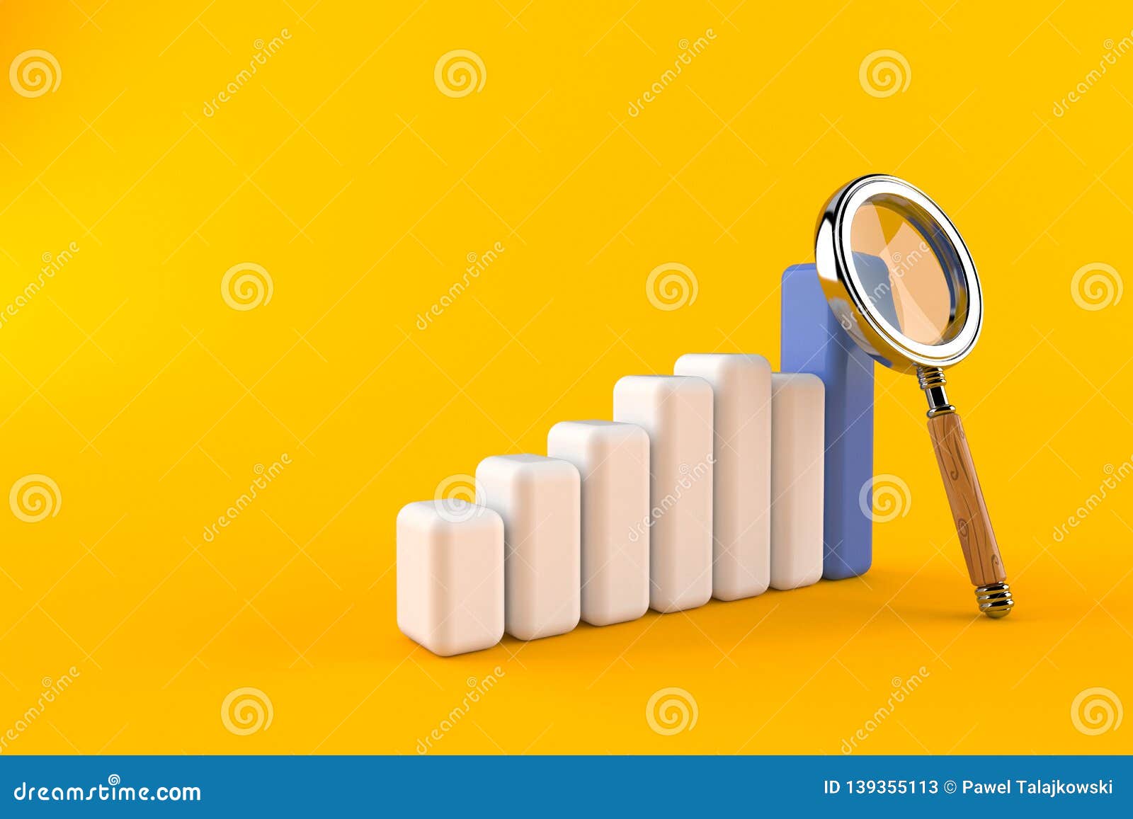 Magnifying Glass with Chart Stock Illustration - Illustration of grow ...