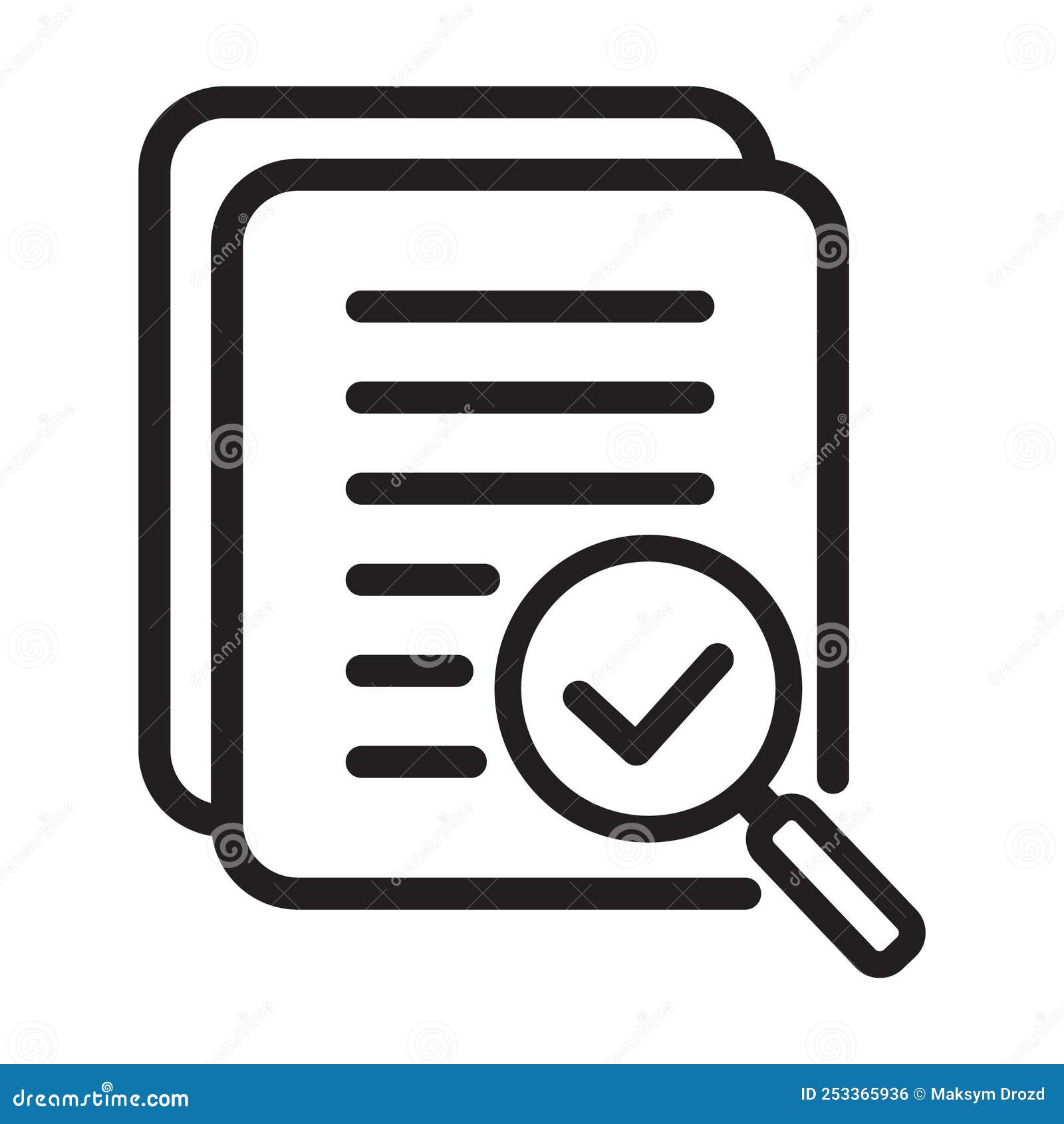 Magnifying Glass Check Document. Papers with Business Report and ...