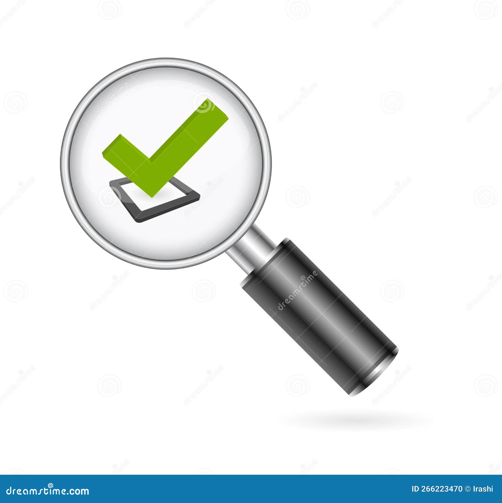 Magnifying Glass with Check Mark 3d Icon Stock Vector - Illustration of ...