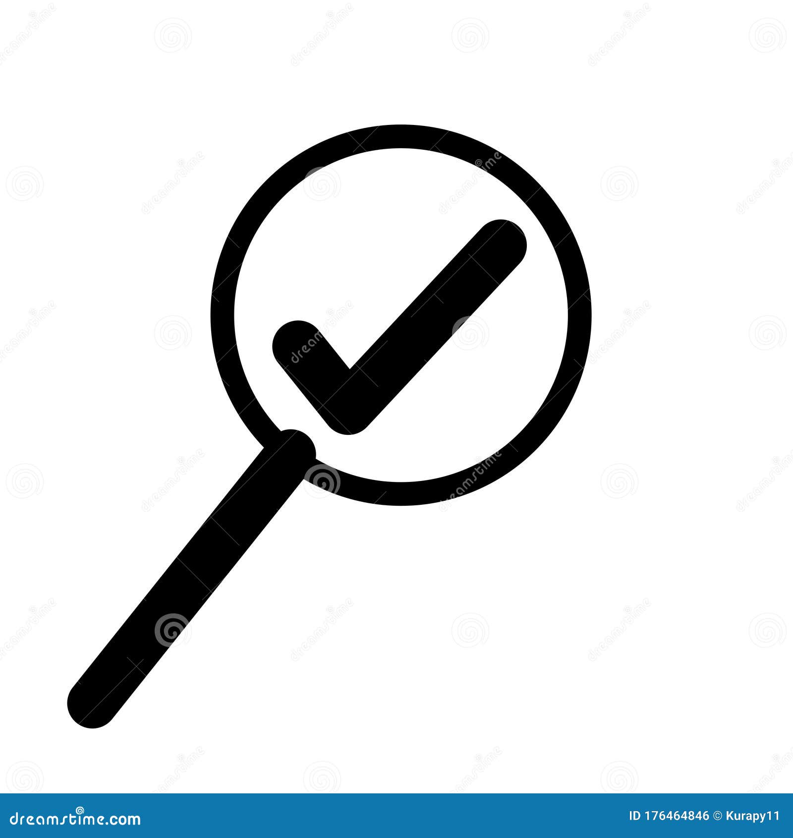 Magnifying Glass with Check Mark Indicates Search Validation Stock ...
