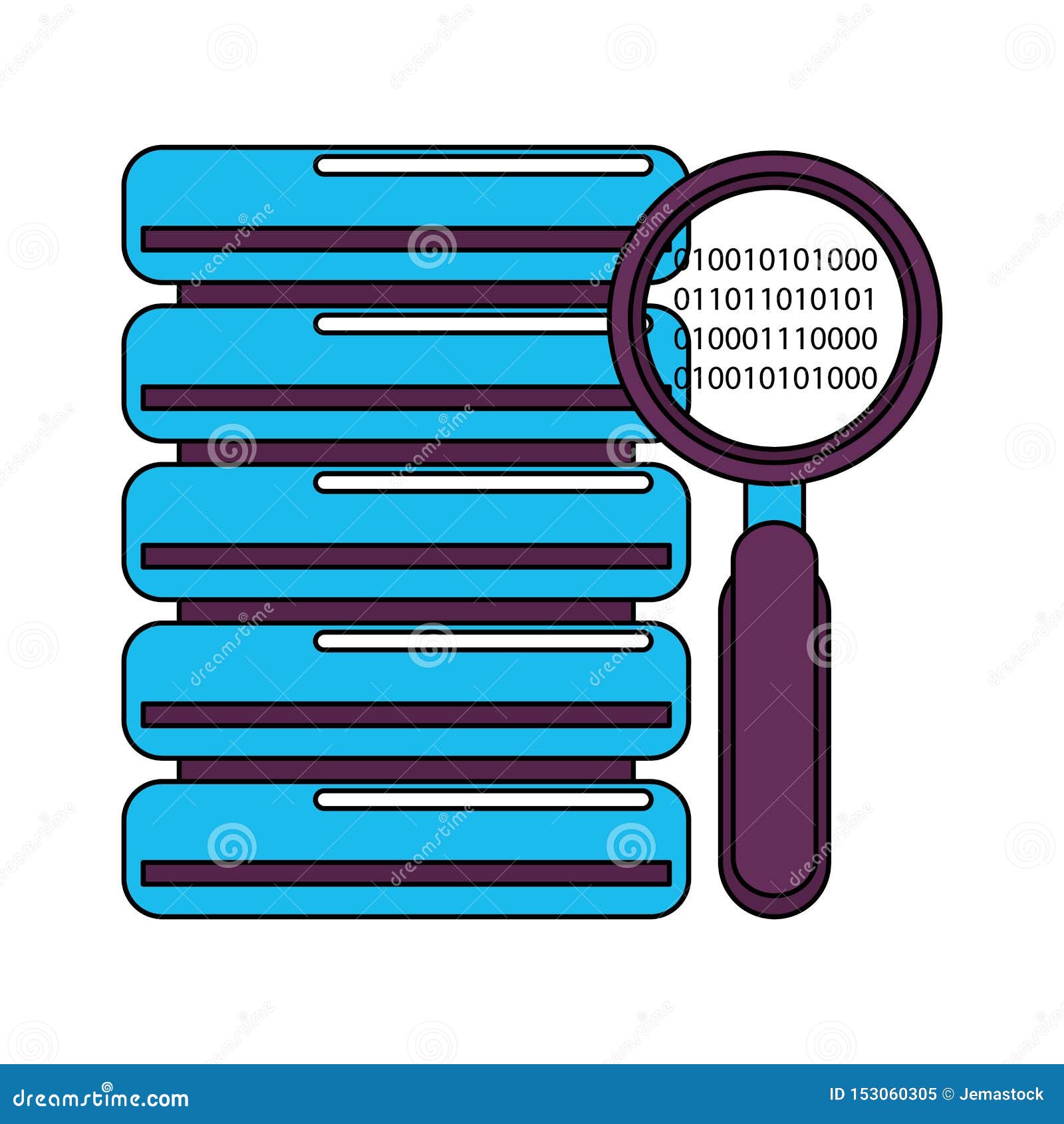 Magnifying Glass Checking System Cartoon Stock Vector - Illustration of ...