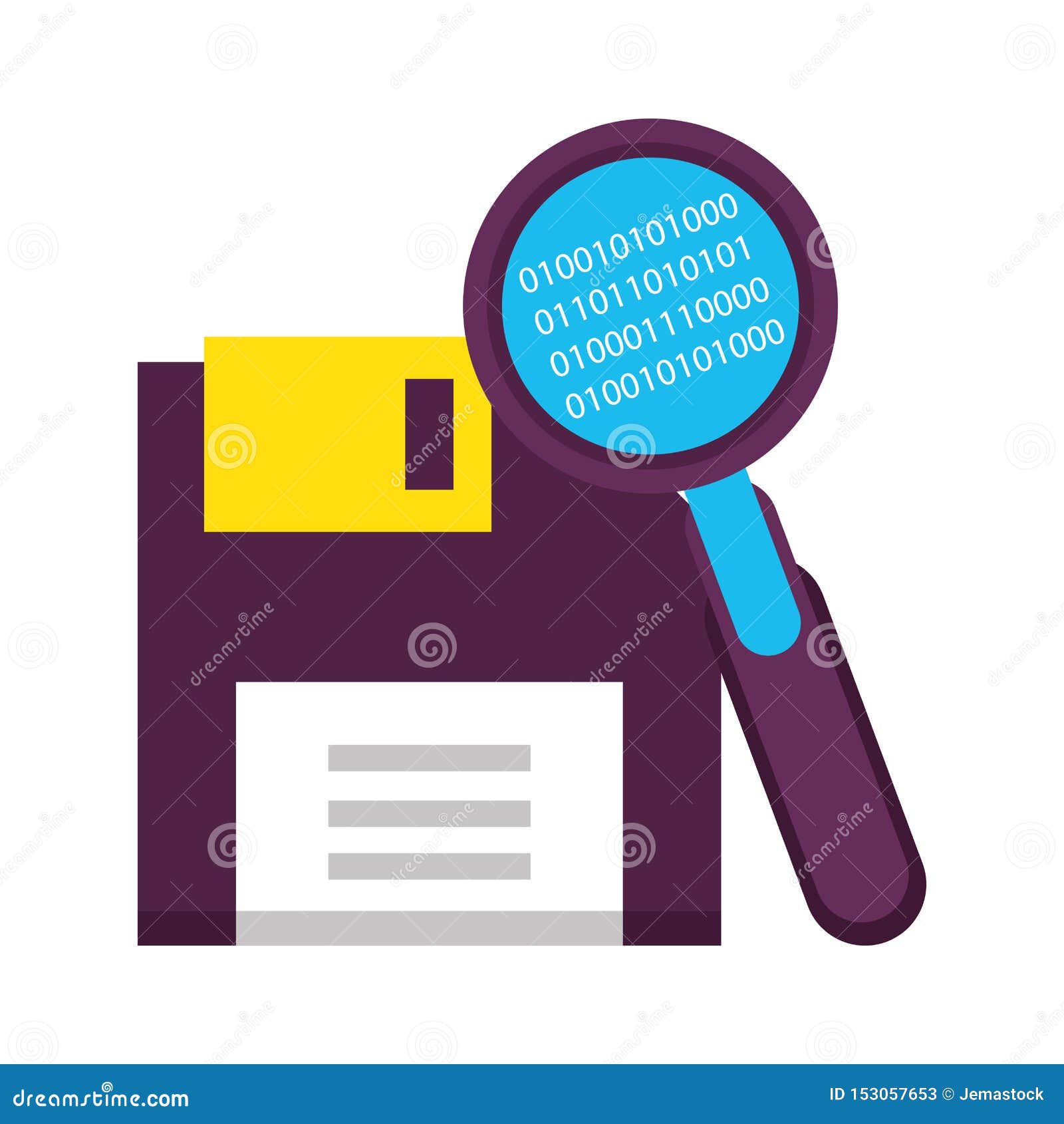 Magnifying Glass Checking System Cartoon Stock Vector - Illustration of ...