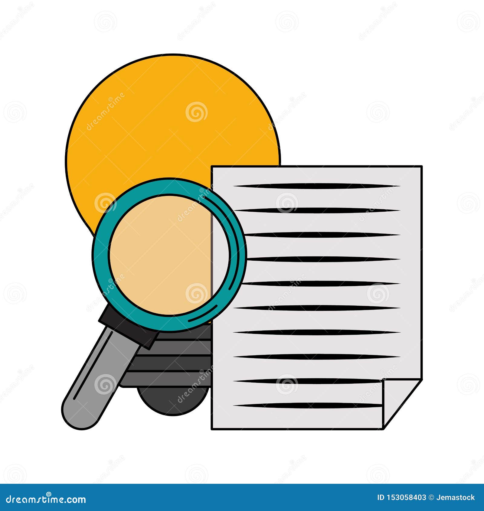 Magnifying Glass Checking System Cartoon Stock Vector - Illustration of ...